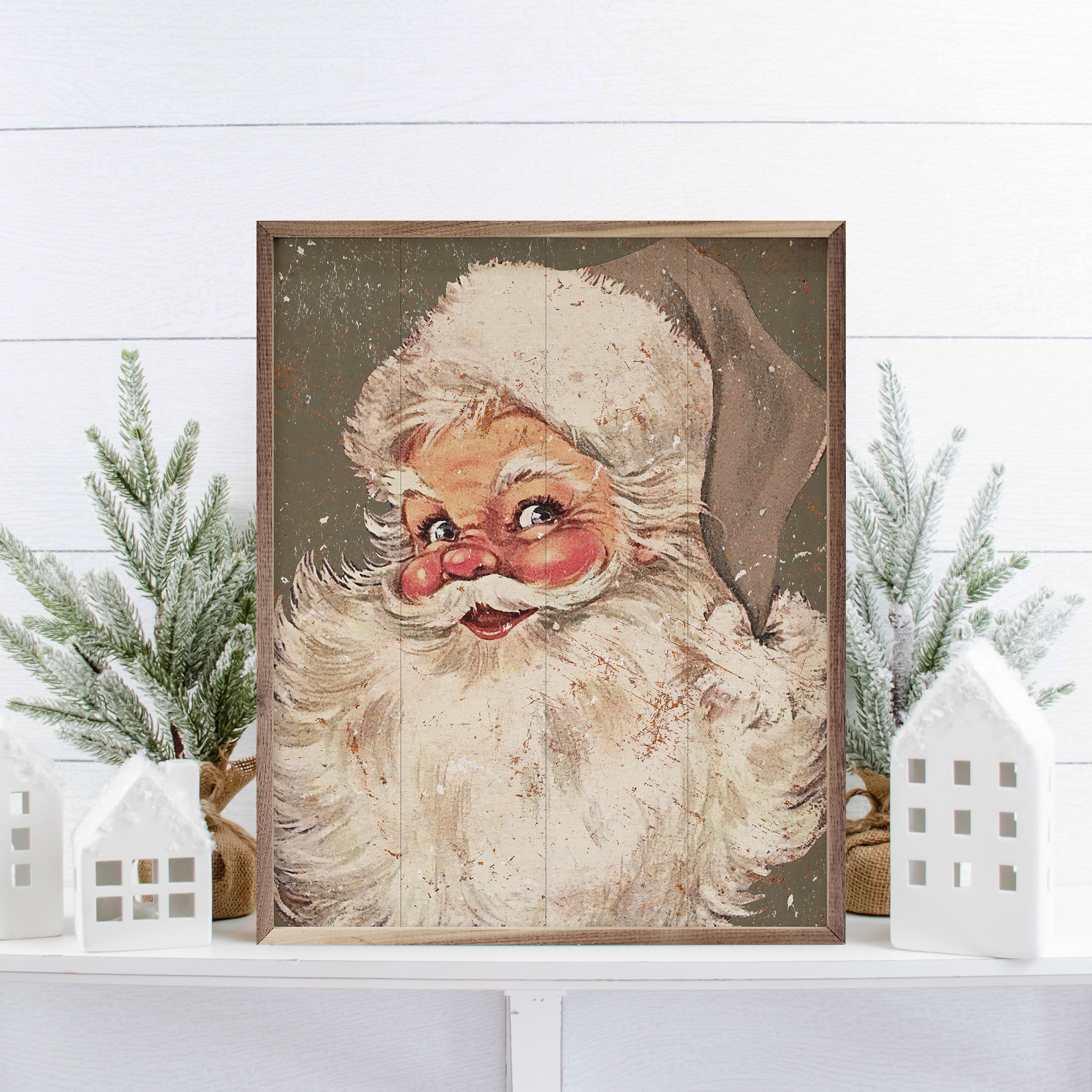The Holiday Aisle® Santa Gray Hat Distressed Green | Wayfair