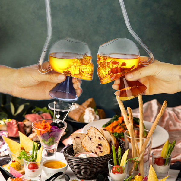 Trinx Cassity Vampire Wine Glass 10oz Built-in Straw for Cocktail Wine ...