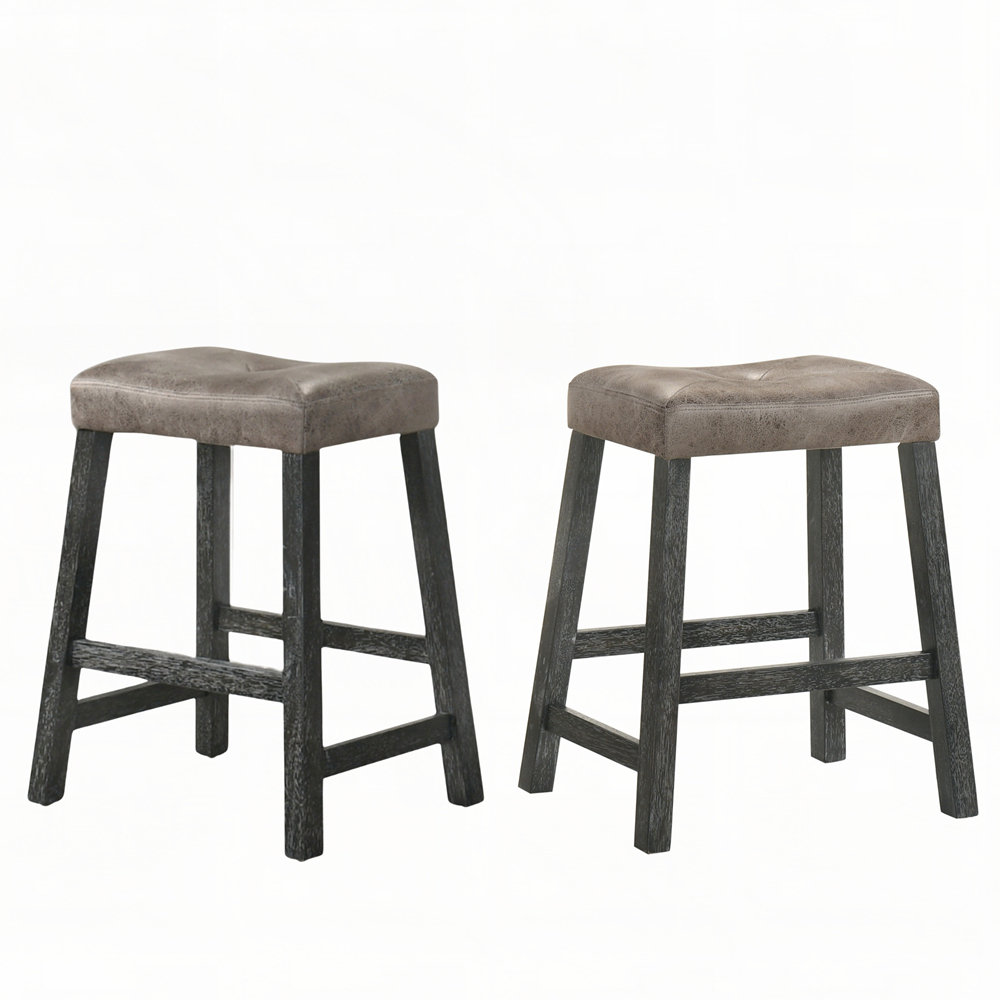 Lark Manor™ Rustic Backless Counter Stool with Nailhead Trim | Wayfair