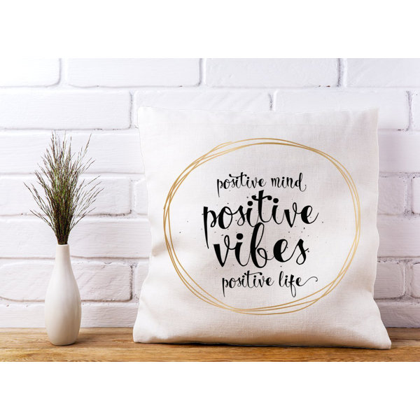Happy Larry Calabro Positive Mind, Vibes, Life Scatter Cushion with ...