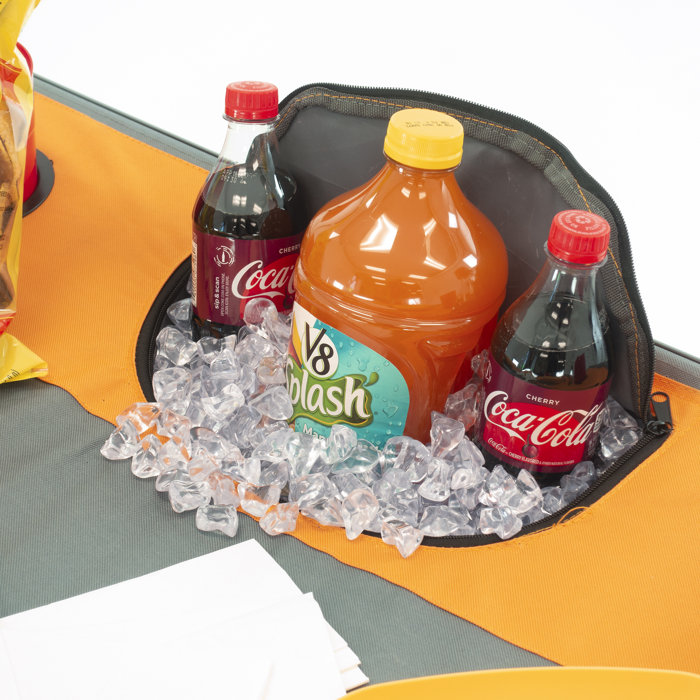 CREATIVE OUTDOOR DISTRIBUTOR Ice Box Cooler Folding Table: Orange | Wayfair