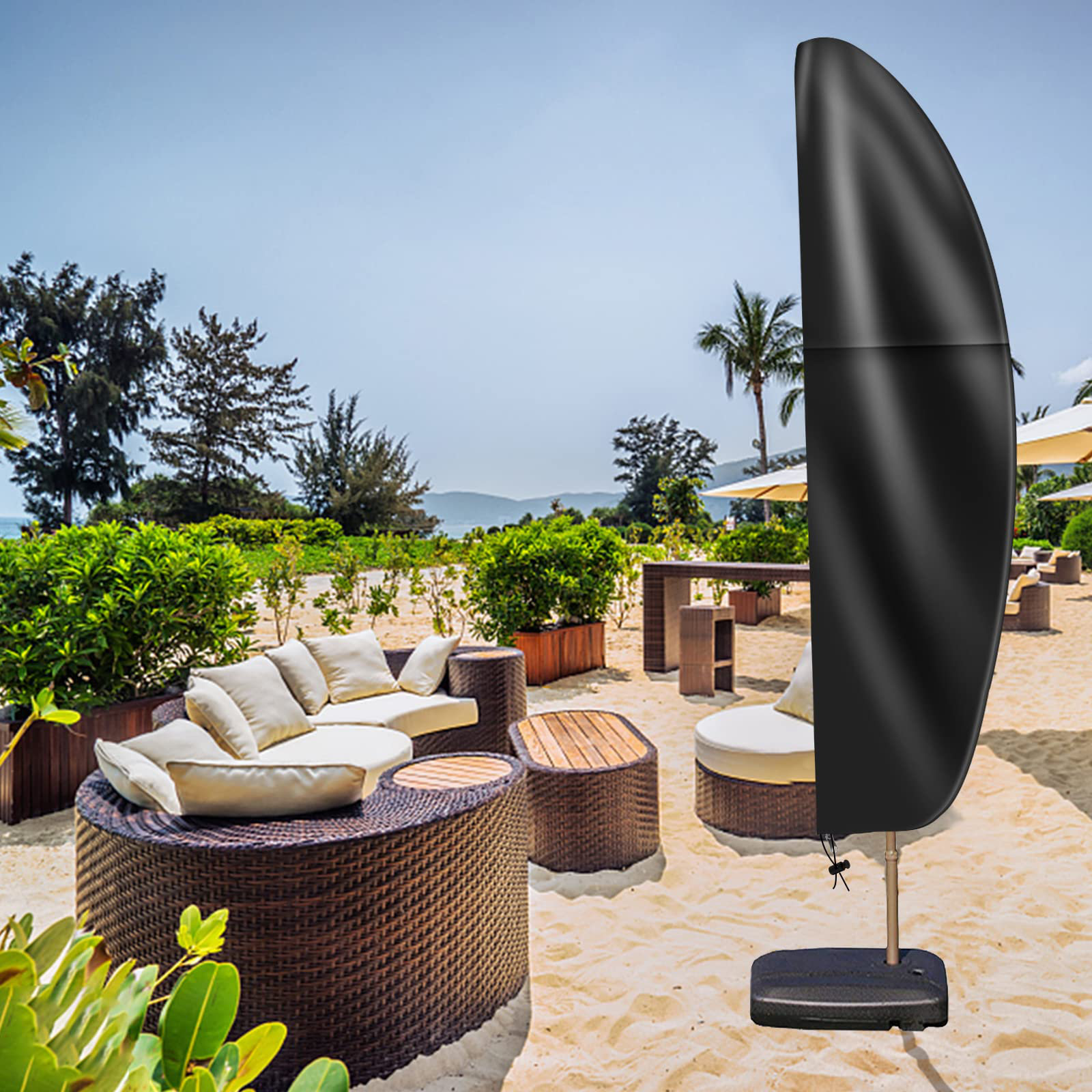 Arlmont & Co. Housses de parasol de patio en porte-à-faux pour l'extérieur: Housse de parasol ...