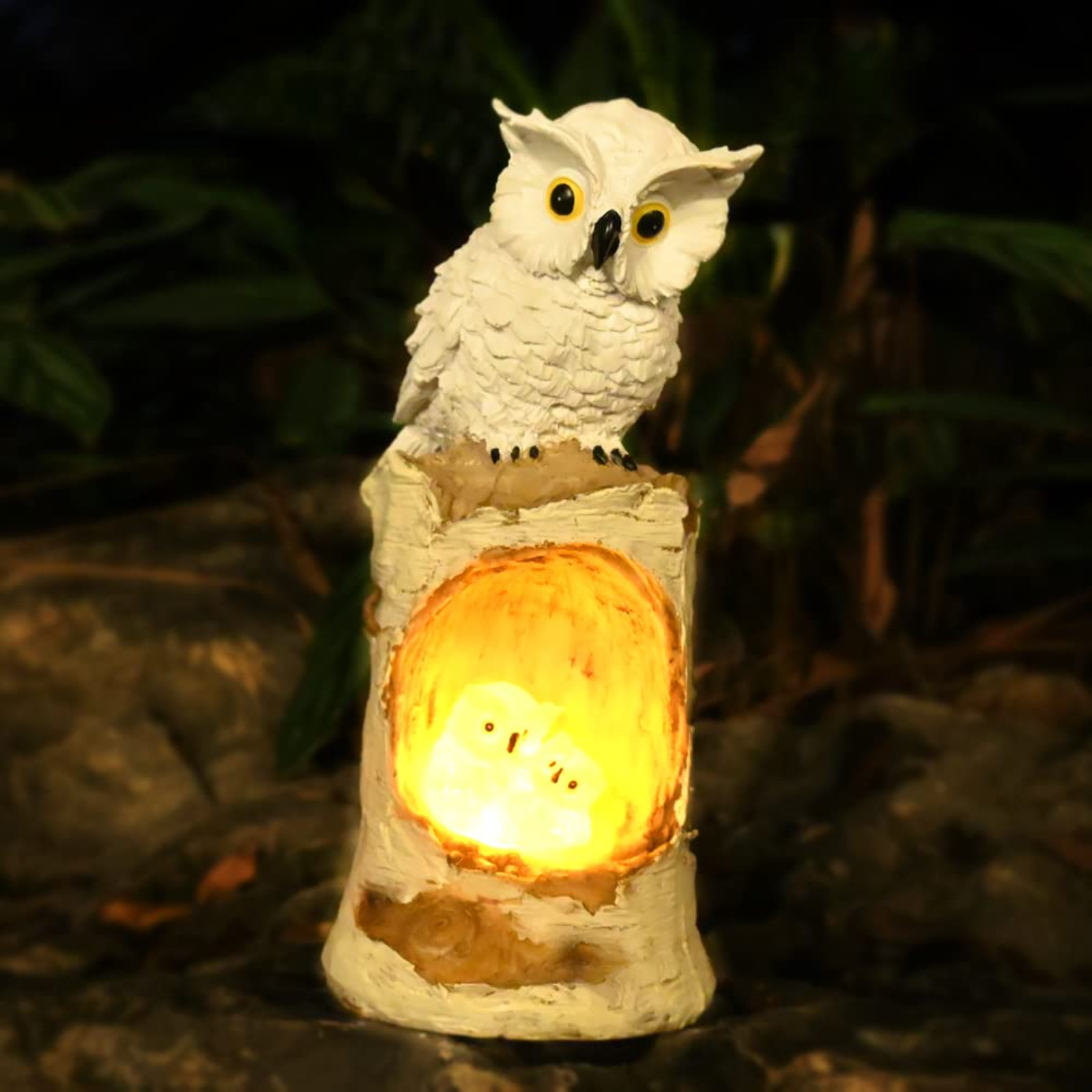 Loon Peak® Solar Powered Owl Garden Decor Outdoor Statues | Wayfair