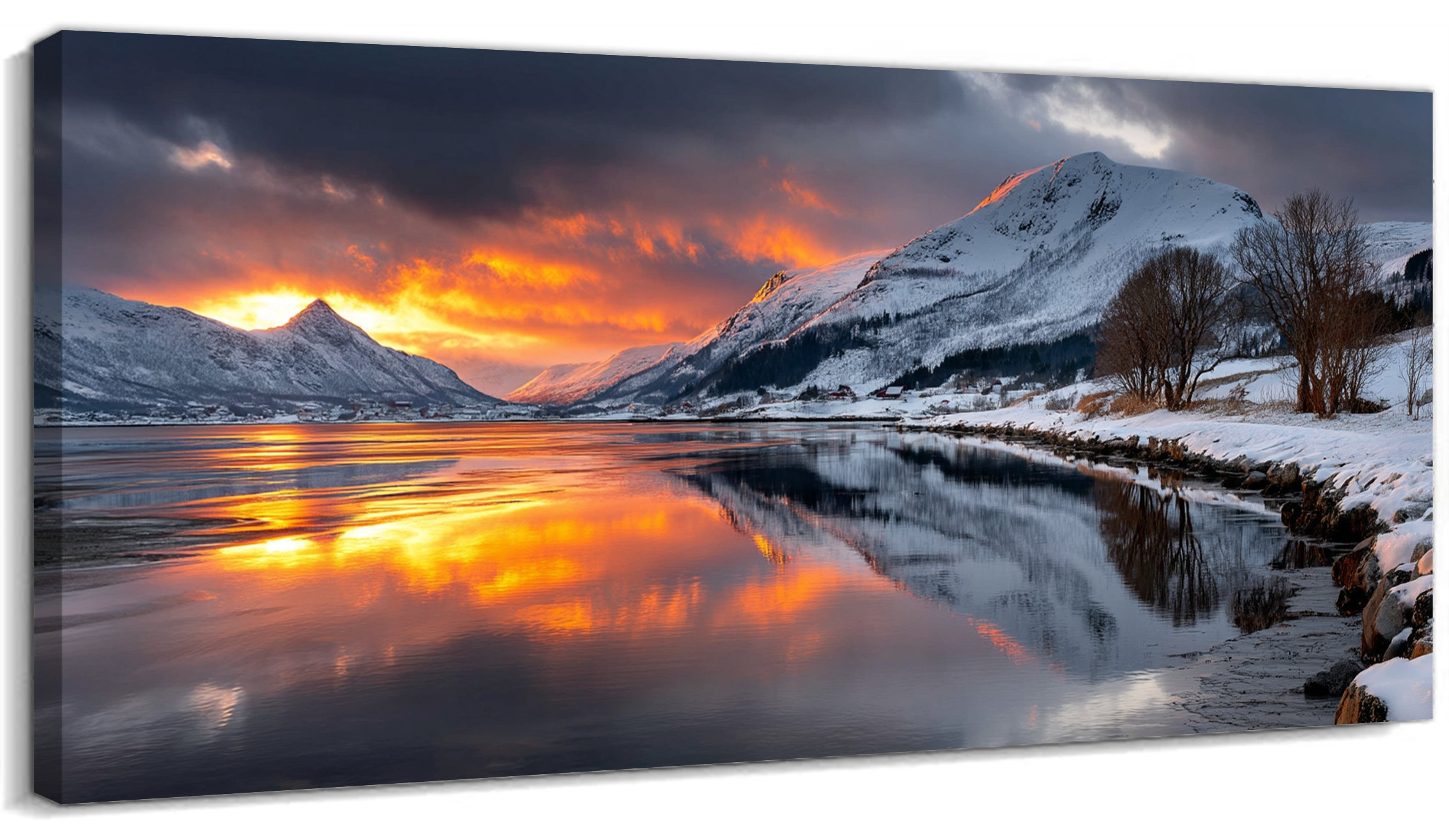 The Holiday Aisle® Christmas Winter Scene Canvas Wall Art, Snowy ...