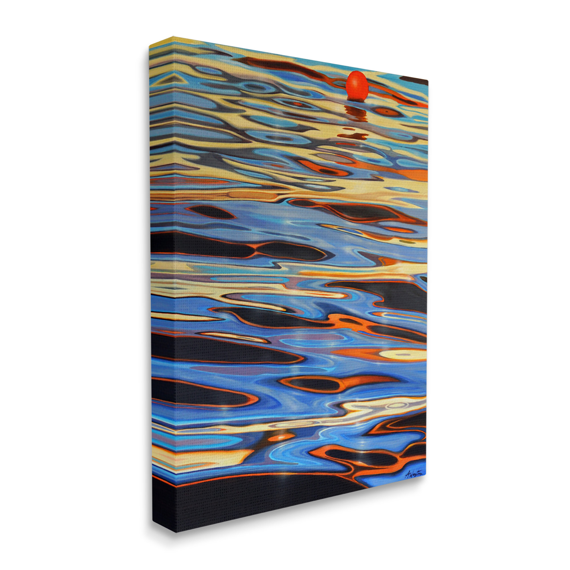 Stupell Industries Ball Floating Reflective Water Ripples Vivid Light ...