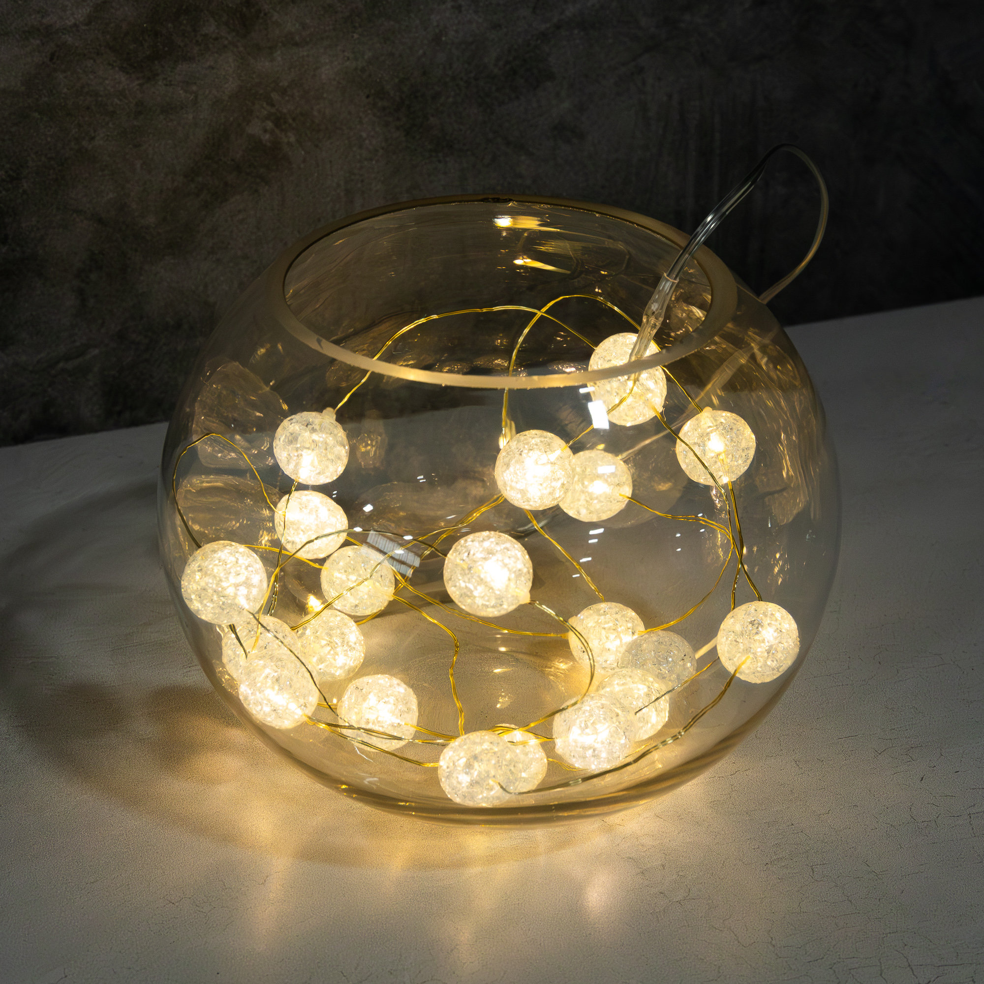 Trinx Battery Operated Mini String Light With Crackle Globes - 2 Count ...