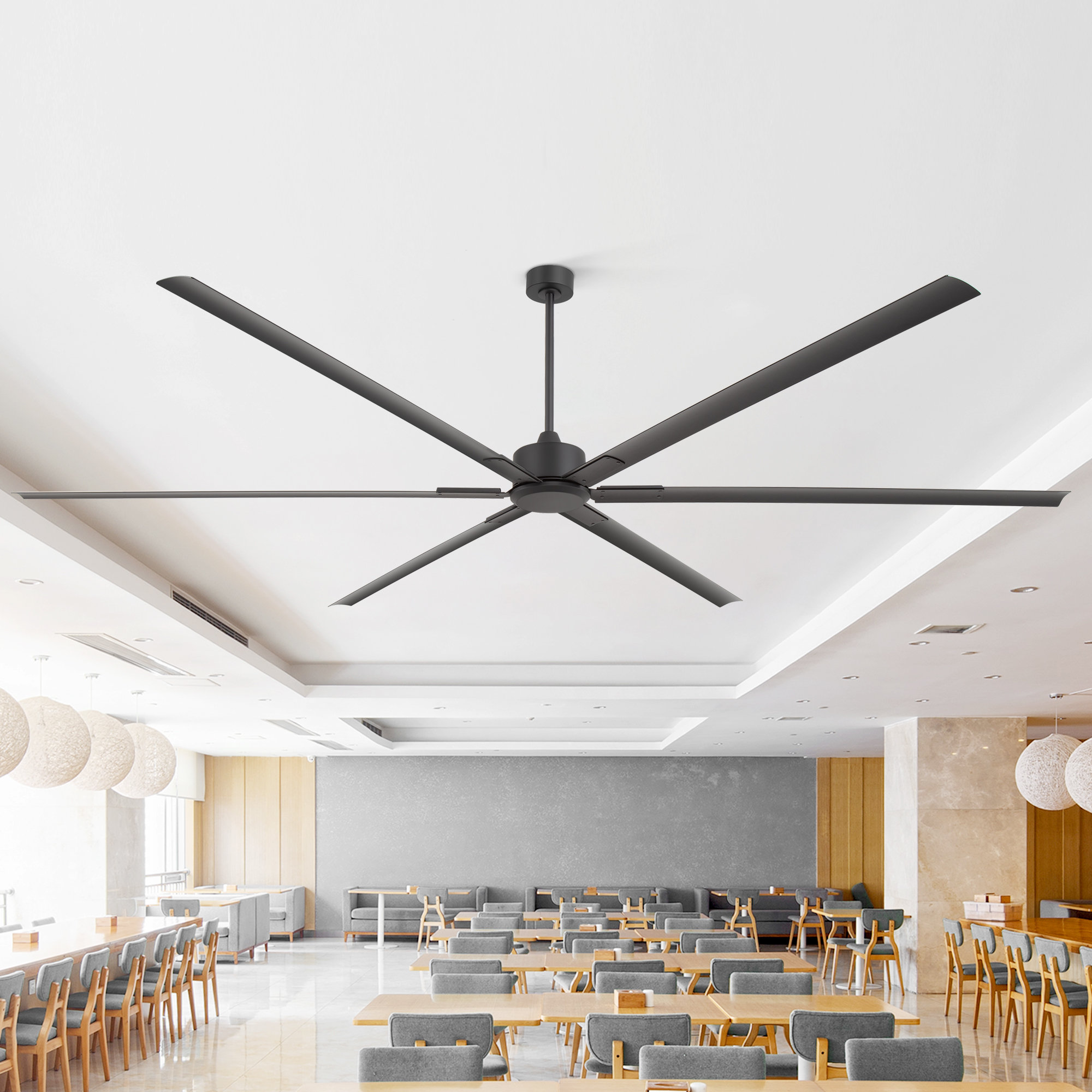 Latitude Run® 72/84/96/120 Inch Industrial DC Motor Ceiling Fan, Large ...