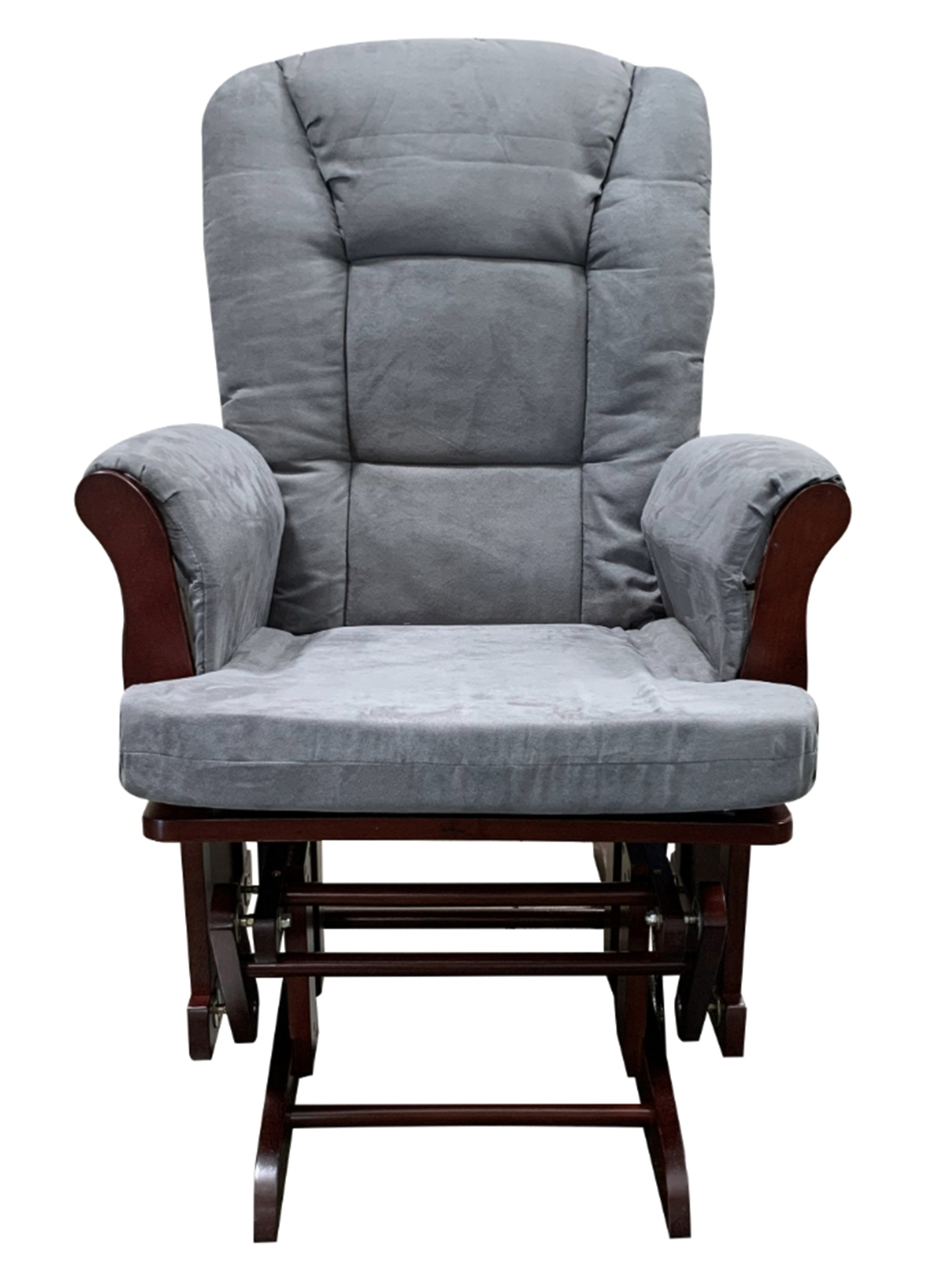 Red Barrel Studio® Adeliza Microfiber & Cherry Finish Glider Chair With ...