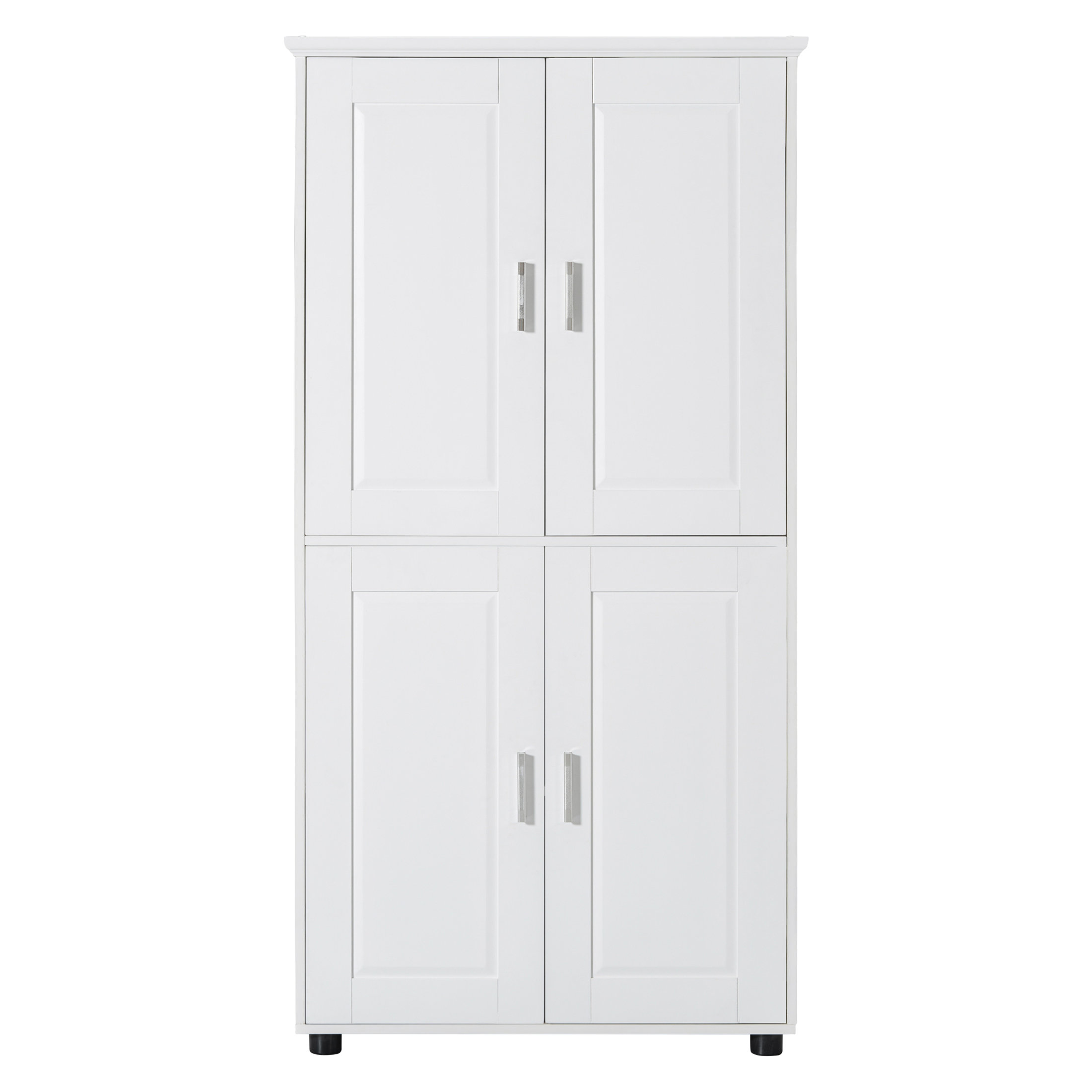 Red Barrel Studio® White Tall and Wide Bathroom Floor Storage Unit with ...