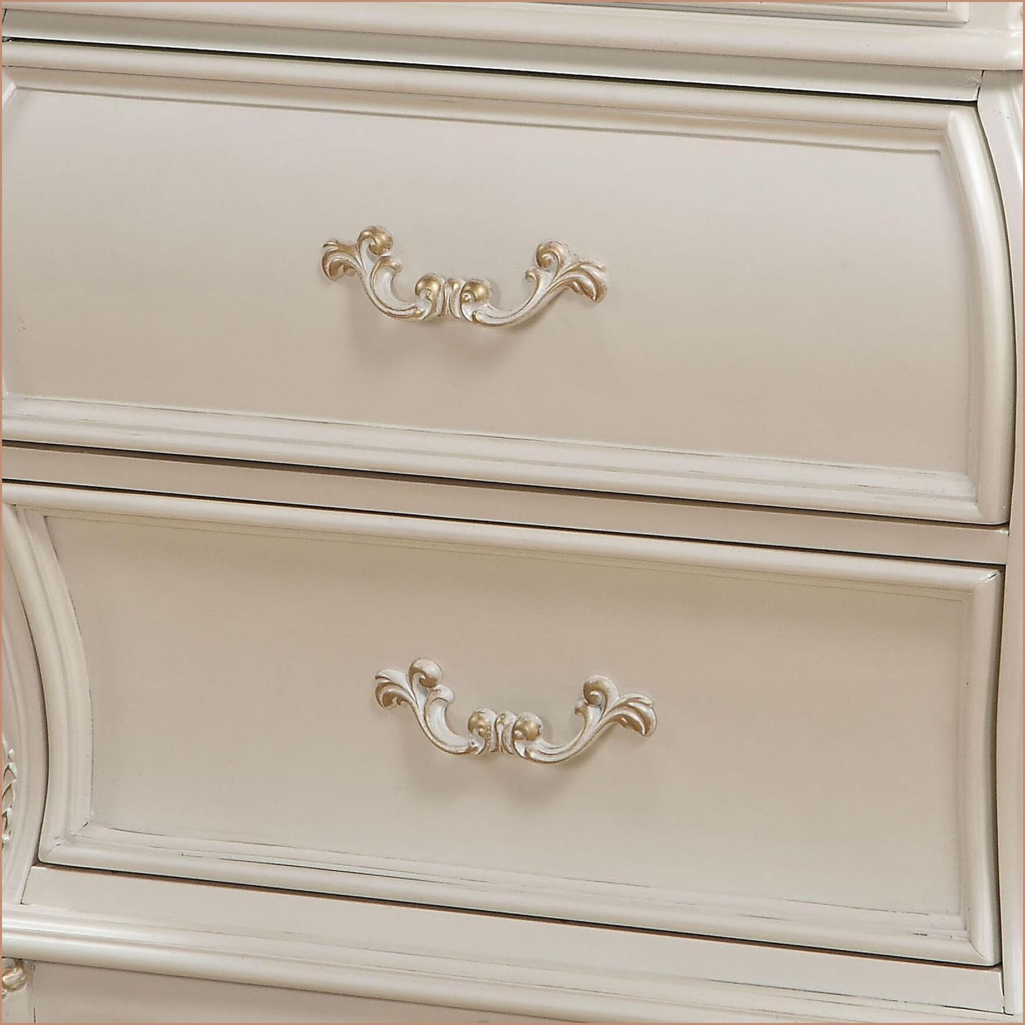Red Barrel Studio® Pearl White 2-Drawer Nightstand with Queen Anne Legs ...