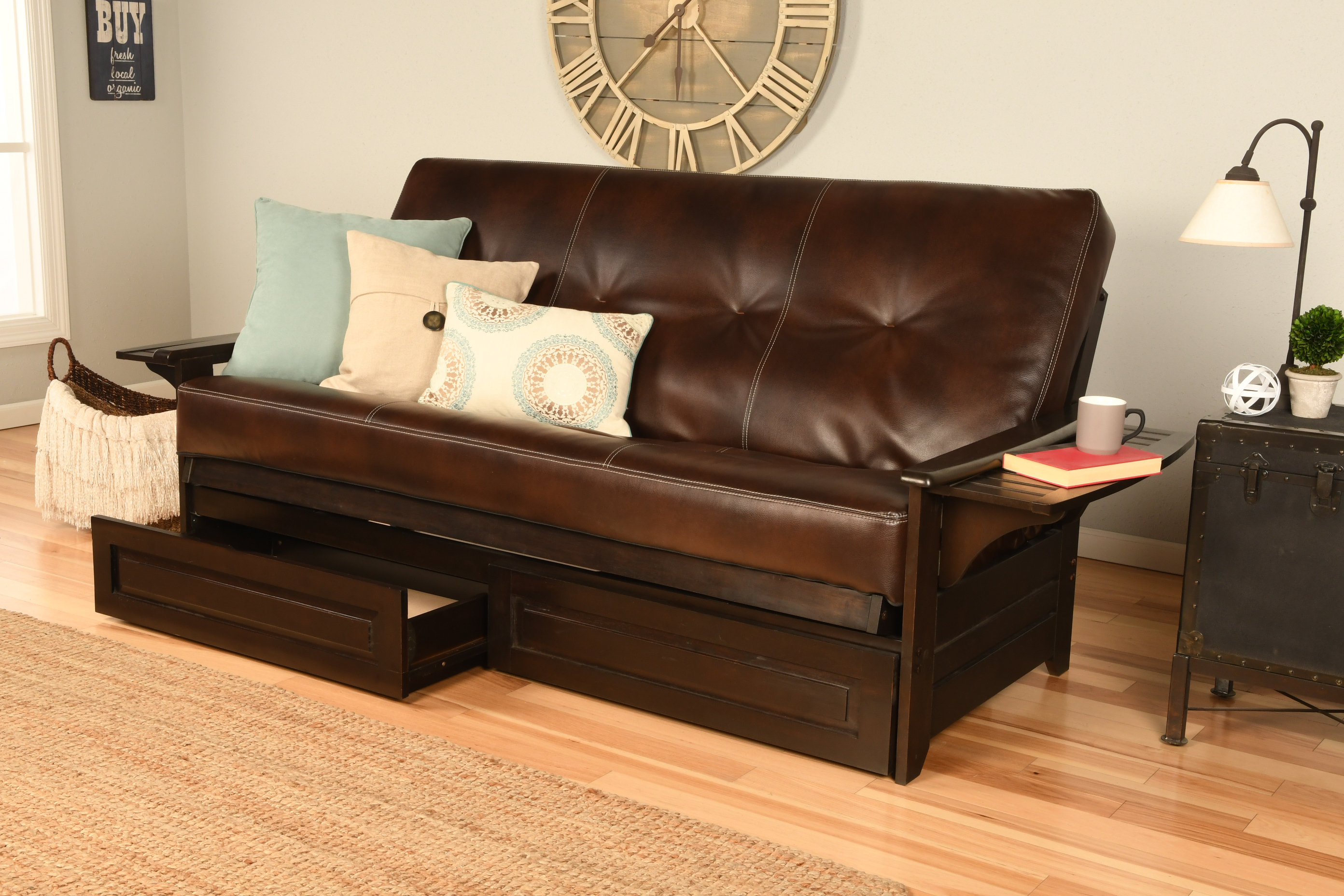 The Twillery Co.® Stratford Full Futon and Mattress with Drawer Set ...