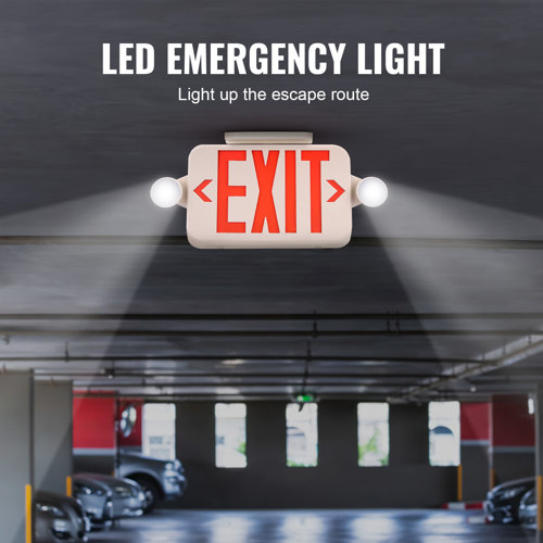VEVOR Thermoplastic LED Double Sided Emergency Exit Combo Sign | Wayfair