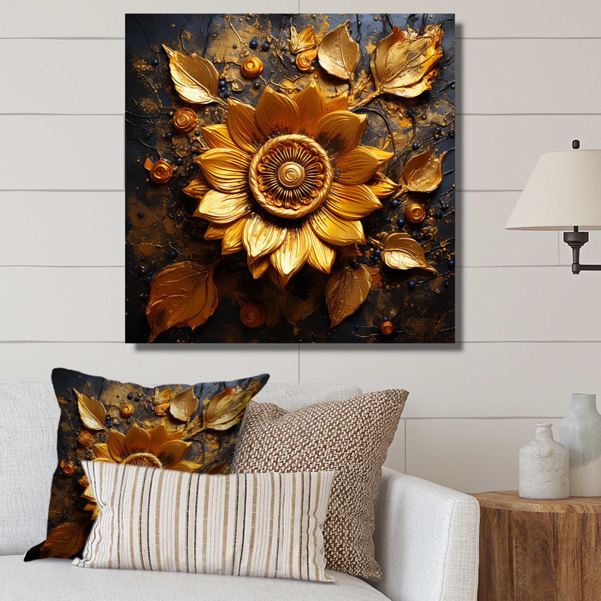 August Grove Abstract Golden Sunflower Glam Blooming I - Print ...