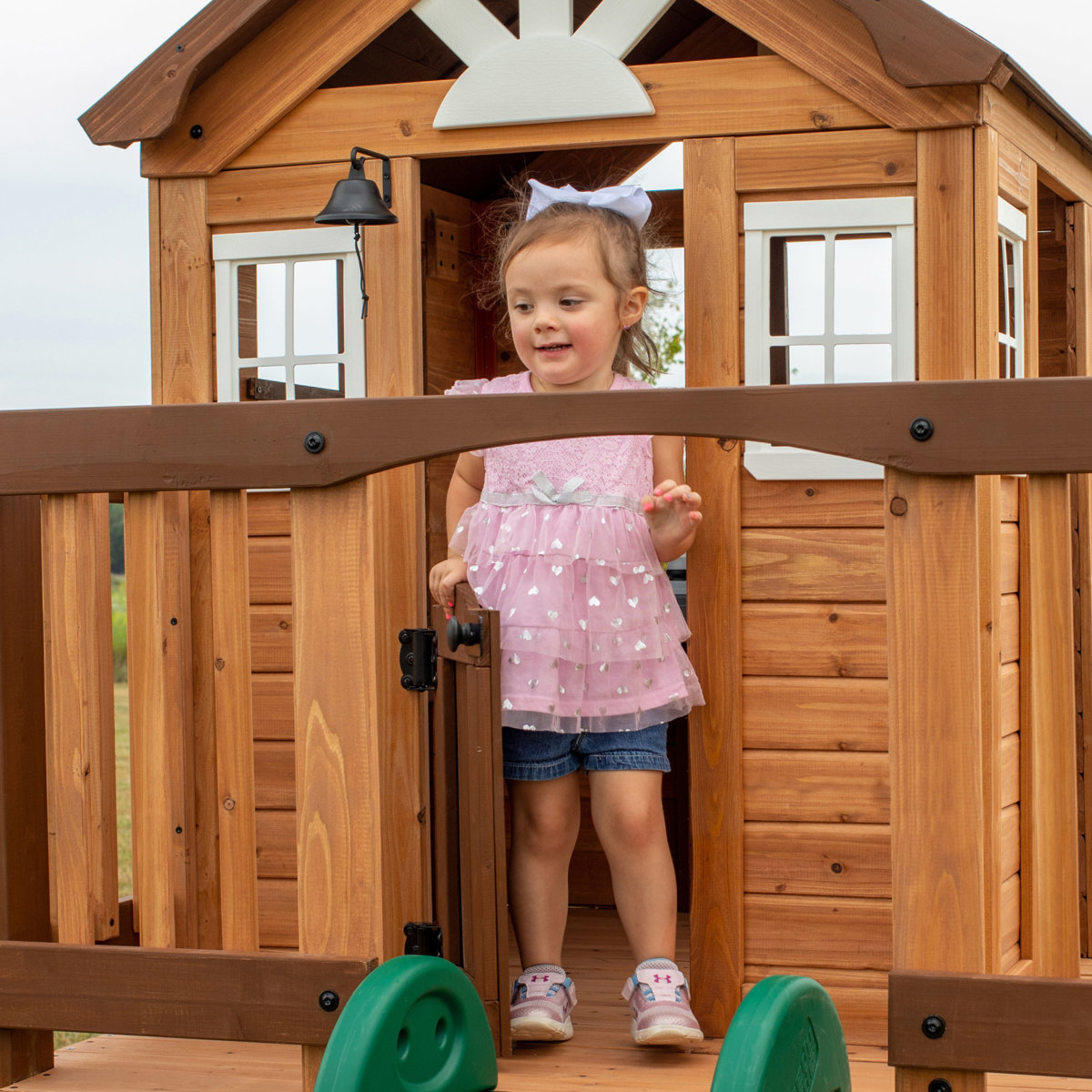 Backyard Discovery Echo Heights Cedar Wooden Elevated Kids Playhouse ...