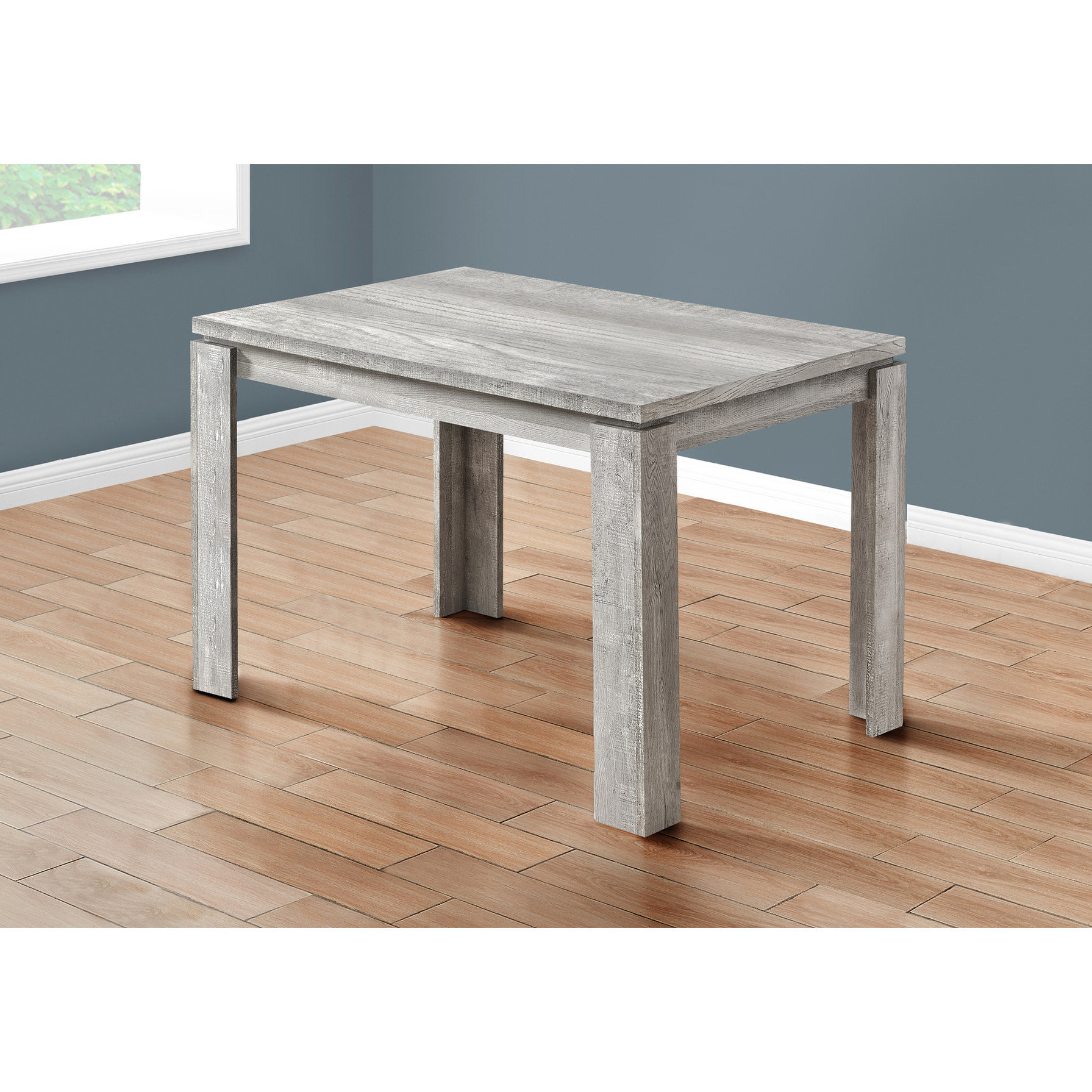 Gracie Oaks Contemporary 48" Rectangular Dining Table, Grey, Thick Legs ...