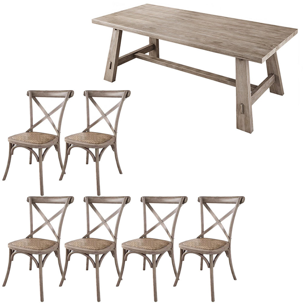 Brishher American country retro solid wood dining table set - Wayfair ...