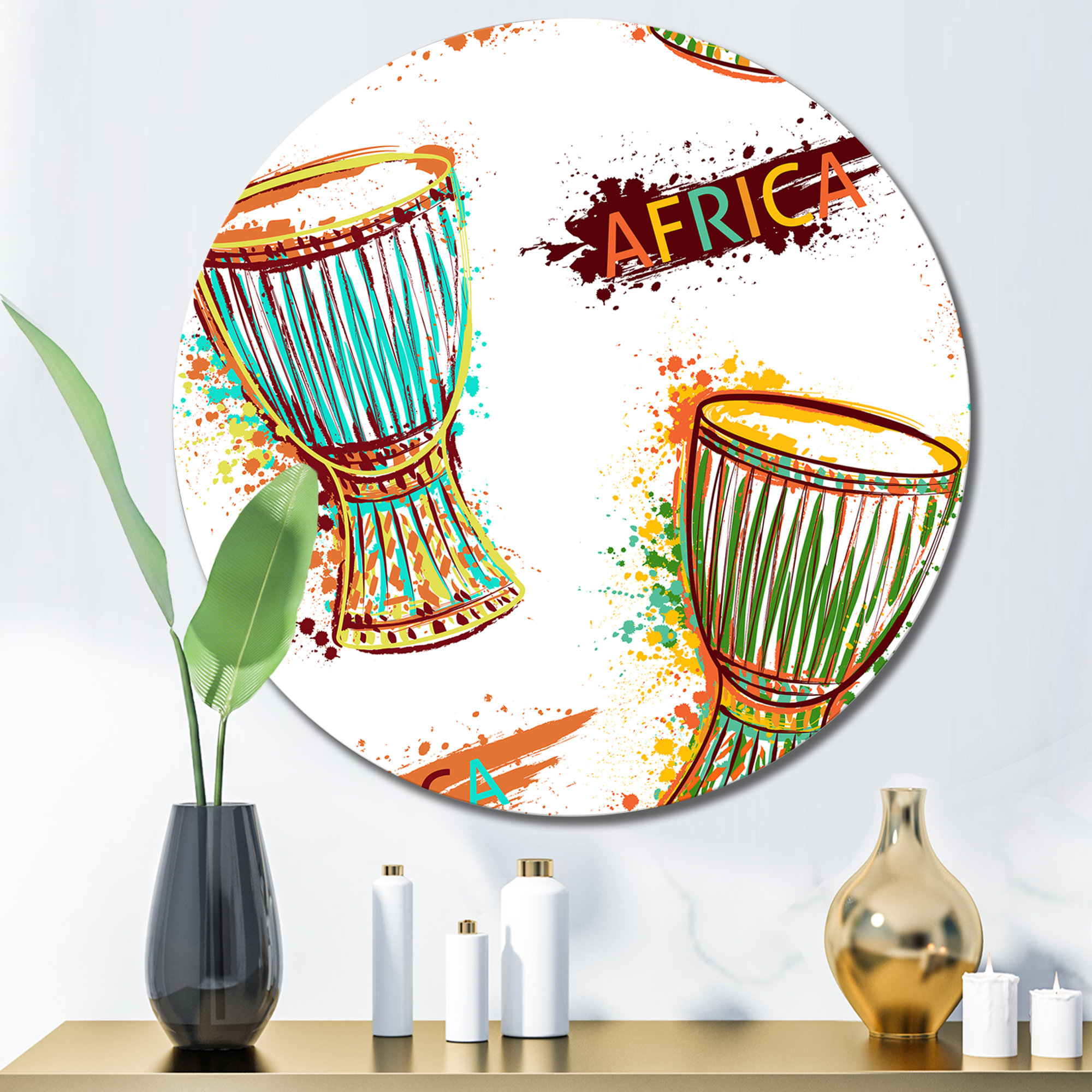 Rosalind Wheeler Traditional Tam Tam Drums IV - Unframed Graphic Art on ...