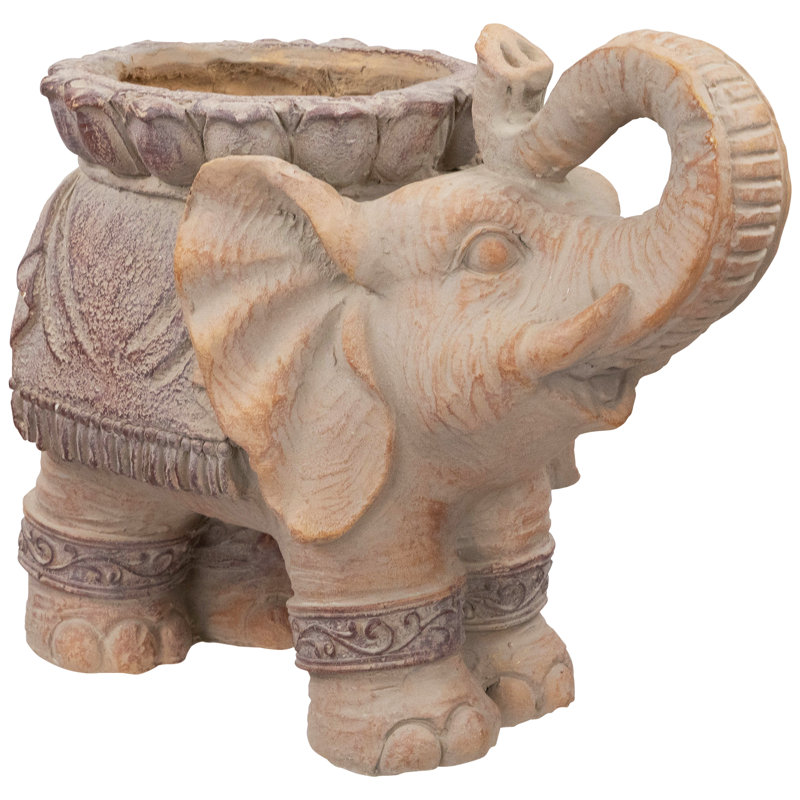 Northlight Seasonal Elephant Outdoor Garden Ceramic Statue Planter ...