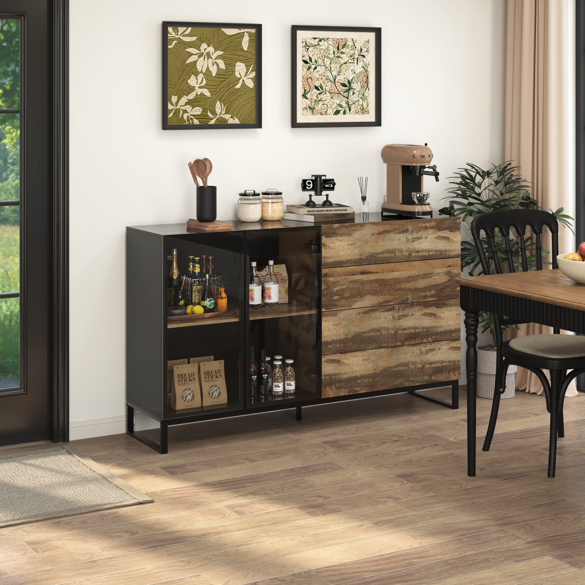 Charlton Home® 63" Wide Storage Cabinet With Dual LED Light Strips ...