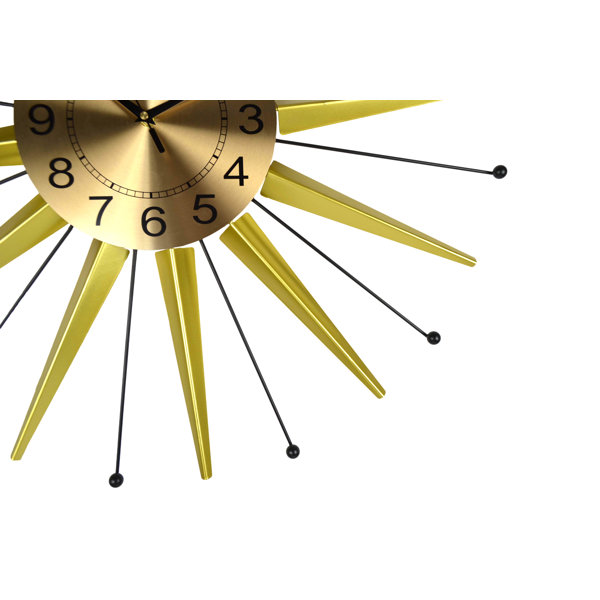 Three Star Im/Ex Inc. Sunburst Oversized Round Wall Clock Openwork ...