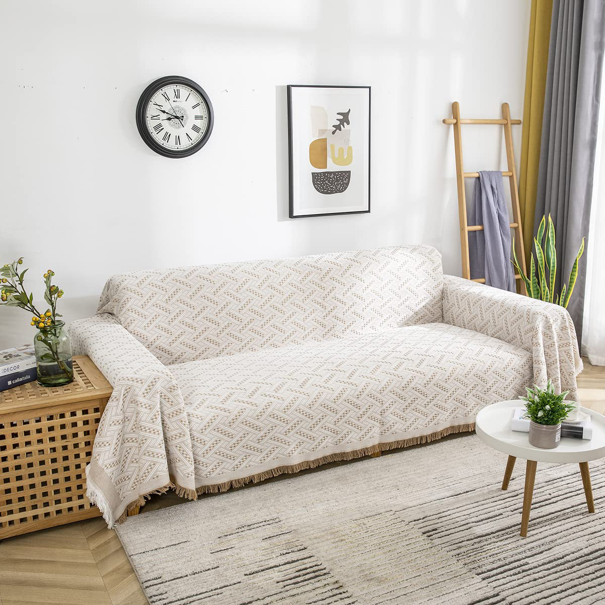 Dakota Fields Couch Cover Sheet Blanket, Oversized Reversible Slipcover ...