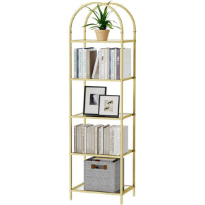 Mercer41 5-Tier Narrow Bookshelf Arched Display Rack, Skinny Tall ...