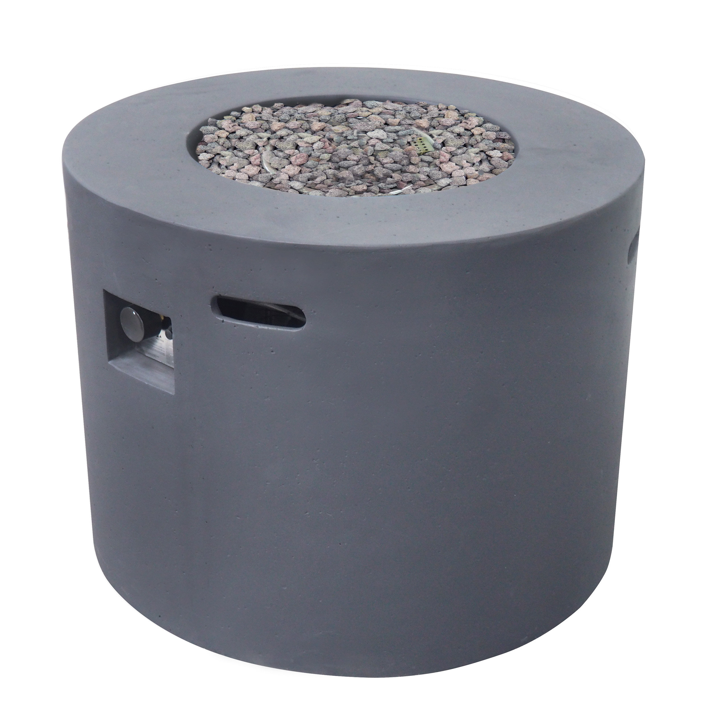 Arlmont & Co. 31" Round Concrete Propane Smokeless Fire Pit Table | Wayfair