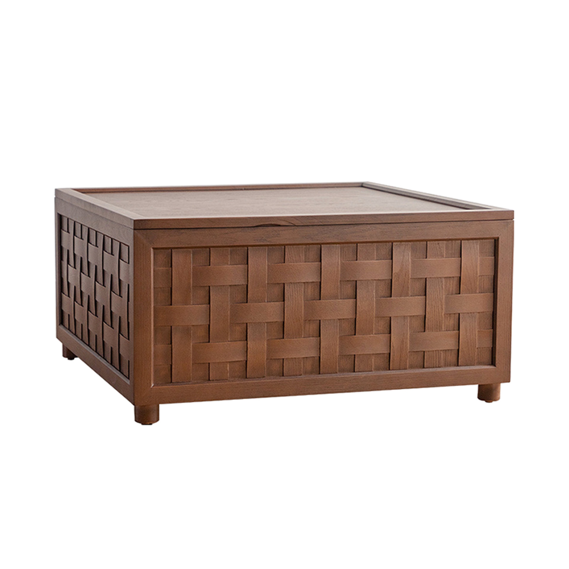 Latitude Run® Living Room Large Square Brown Solid Wood Coffee Table ...