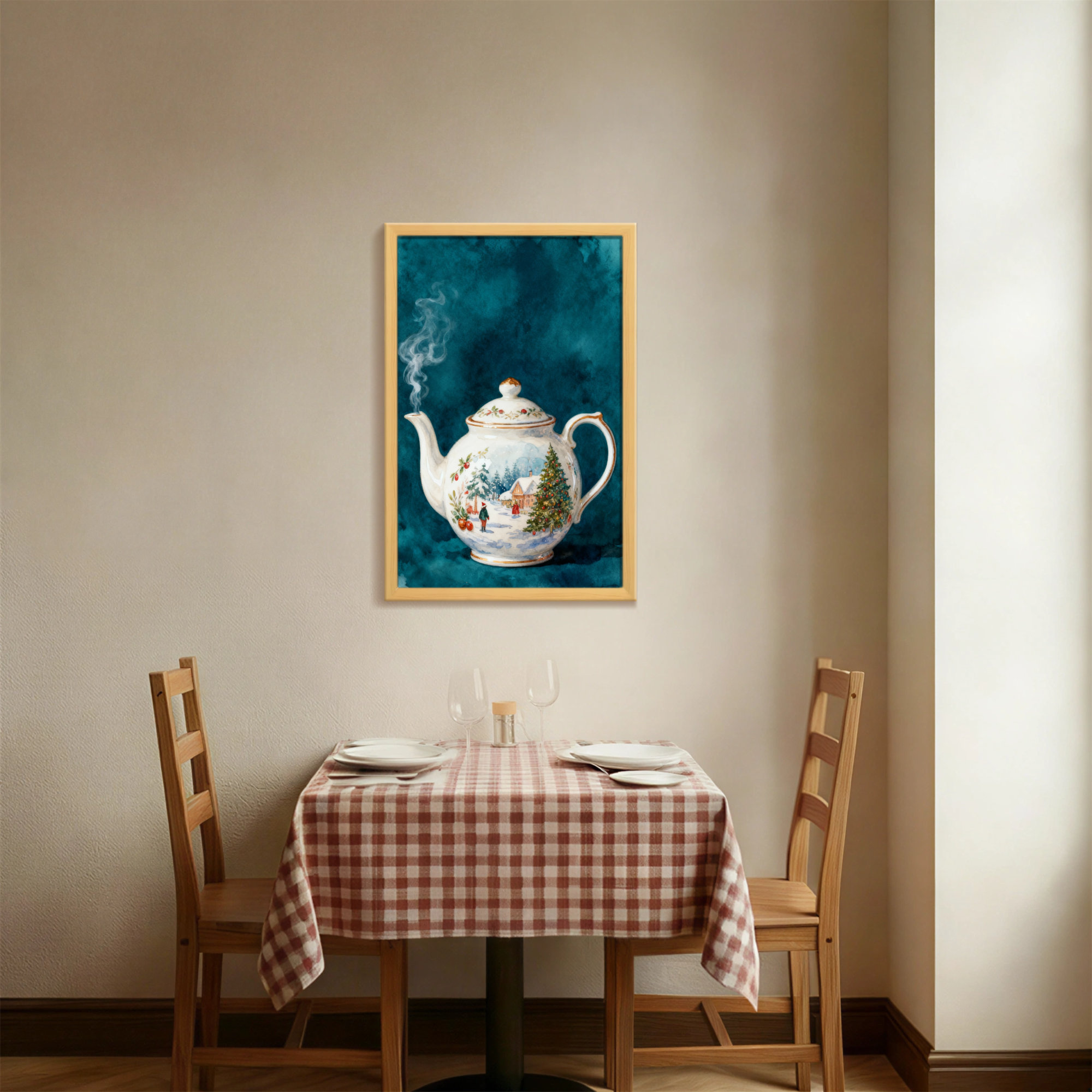 Astoria Grand Christmas Winter Scene Teapot With Christmas Tree And ...