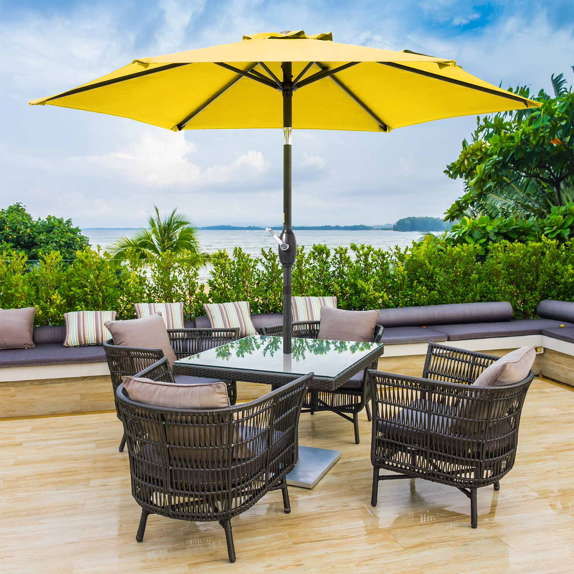 Causeway Bay 90'' Market Umbrella Table Umbrella for Patio and Outdoor ...
