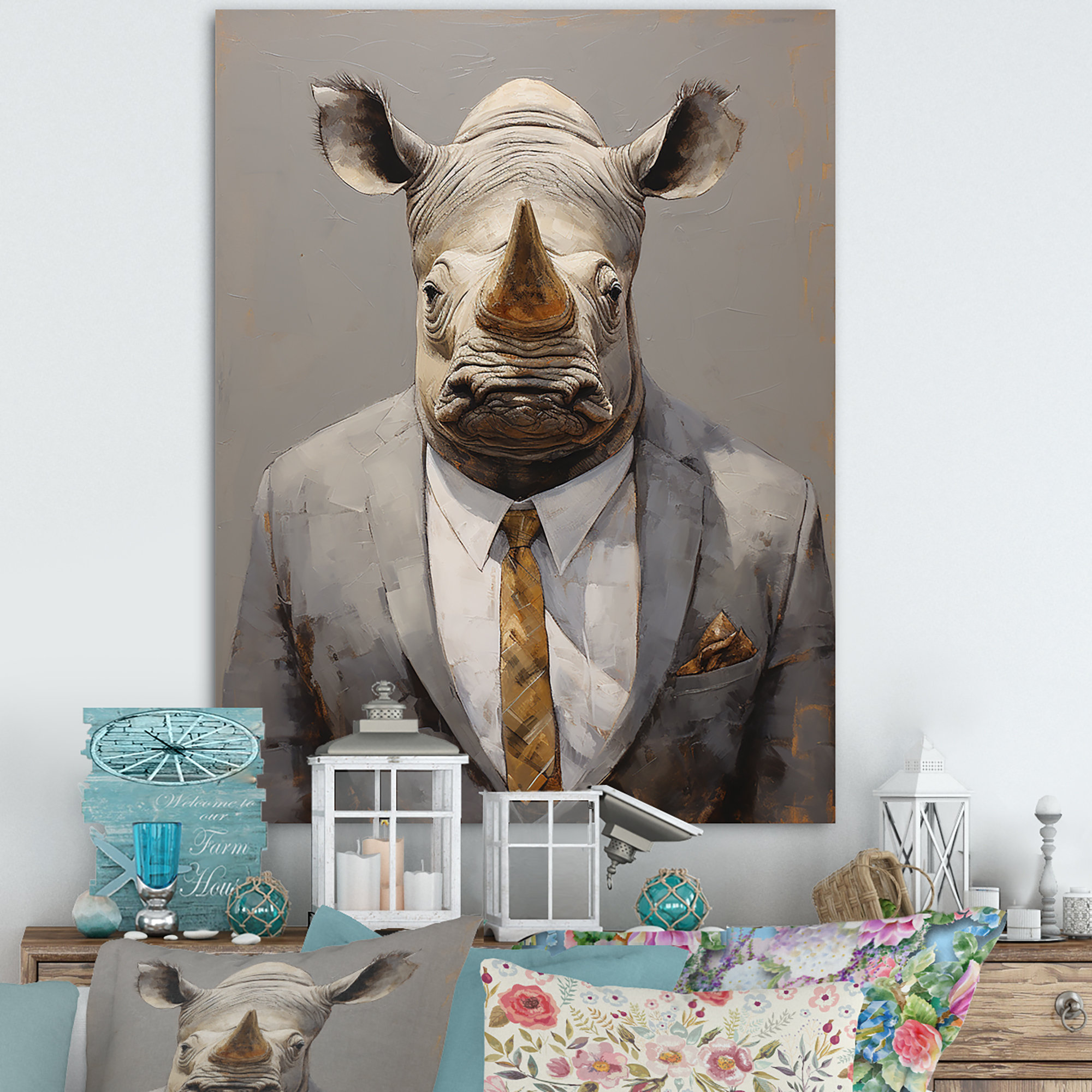 Trinx Business Hippo Portrait - Hippopotamus Wall Art Prints - Wayfair ...