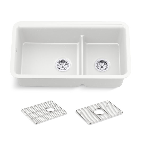 Kohler Cairn Smart Divide 33-1/2" Undermount Kitchen Sink | Wayfair