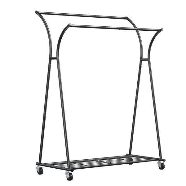 Rebrilliant Madelein Rolling Clothes Racks, Heavy Duty Garment Rack ...