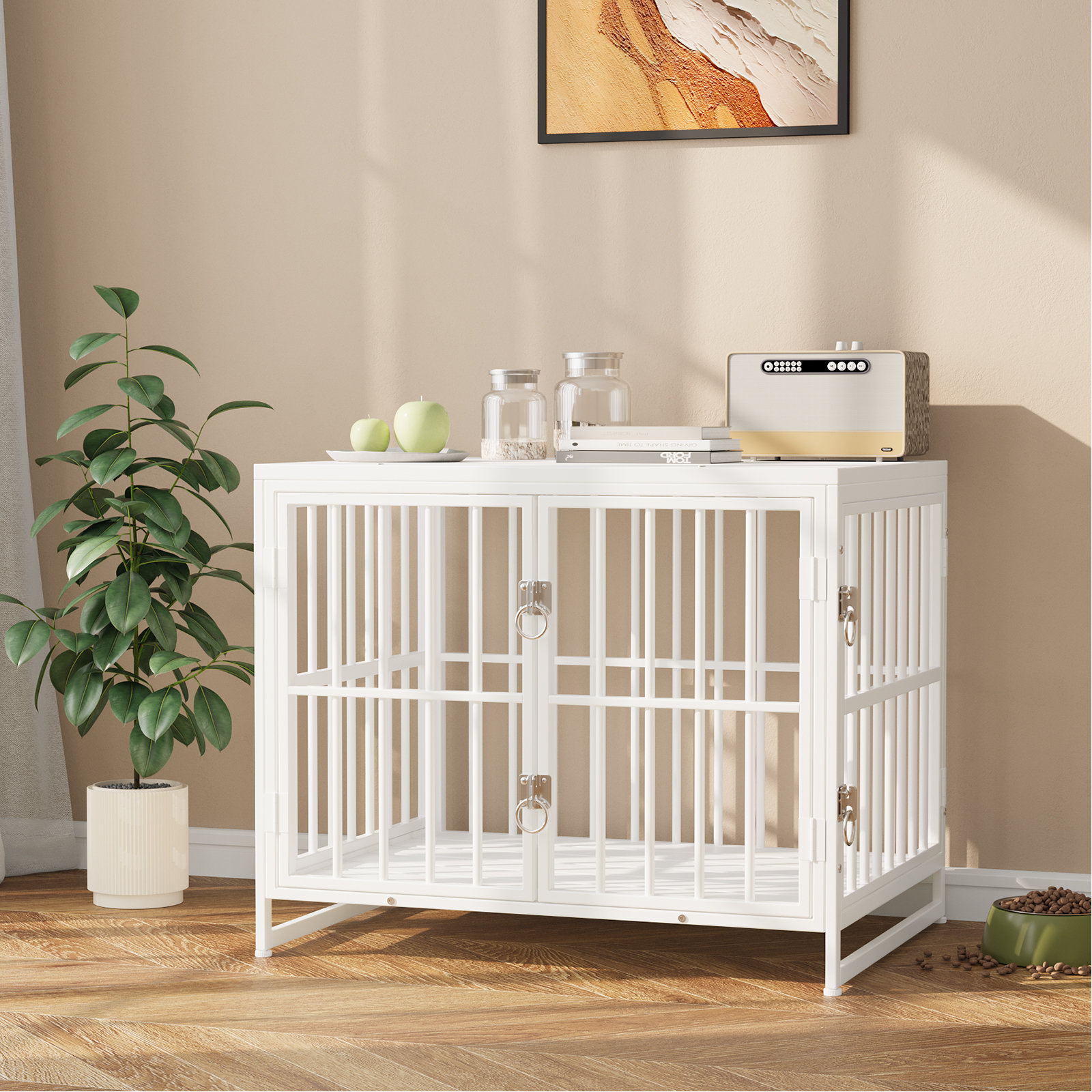 Tucker Murphy Pet™ Dog Crate Furniture, Double Door With Double Locks ...