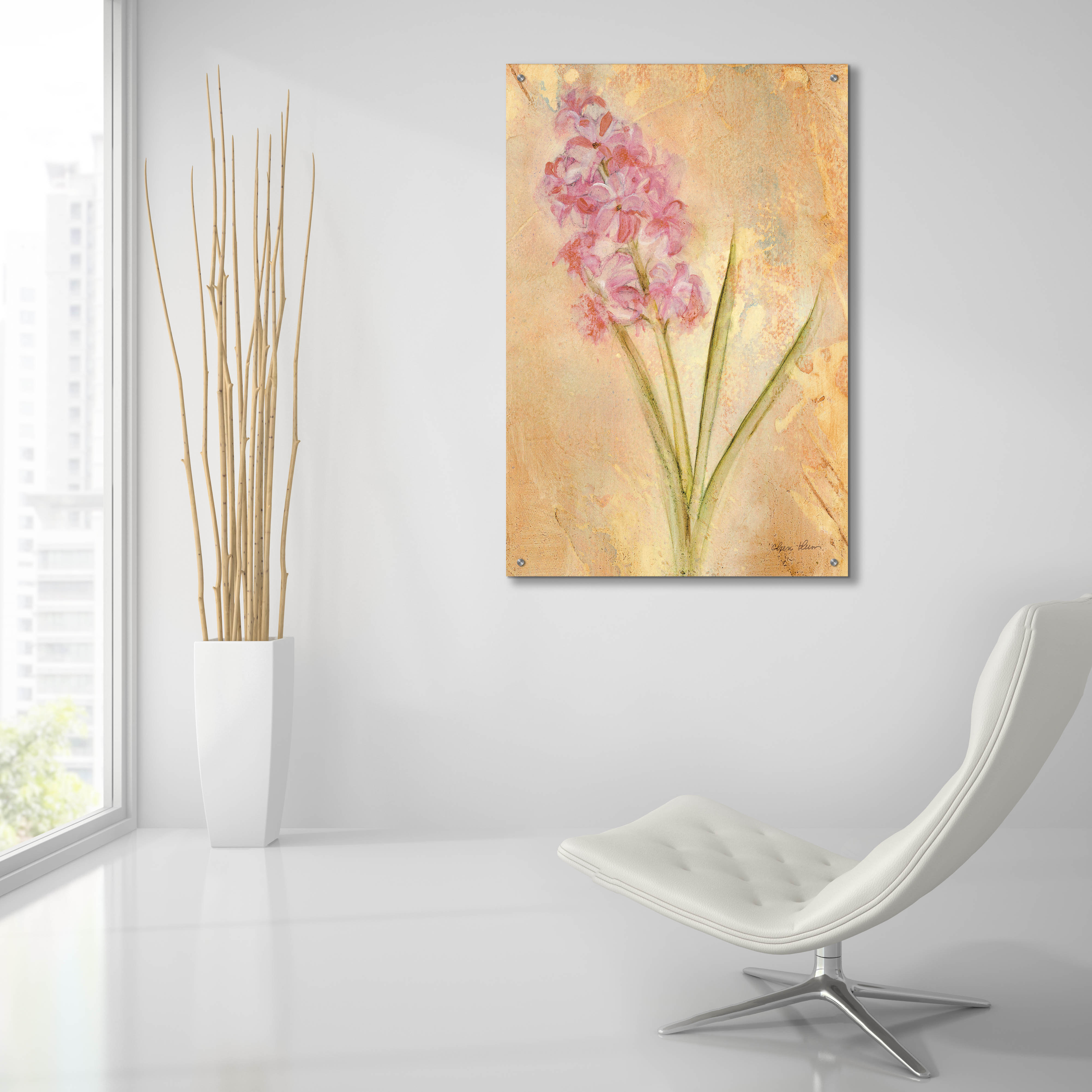 Ophelia & Co. 'Pink Hyacinth' by Cheri Blum Acrylic Glass Wall Art ...