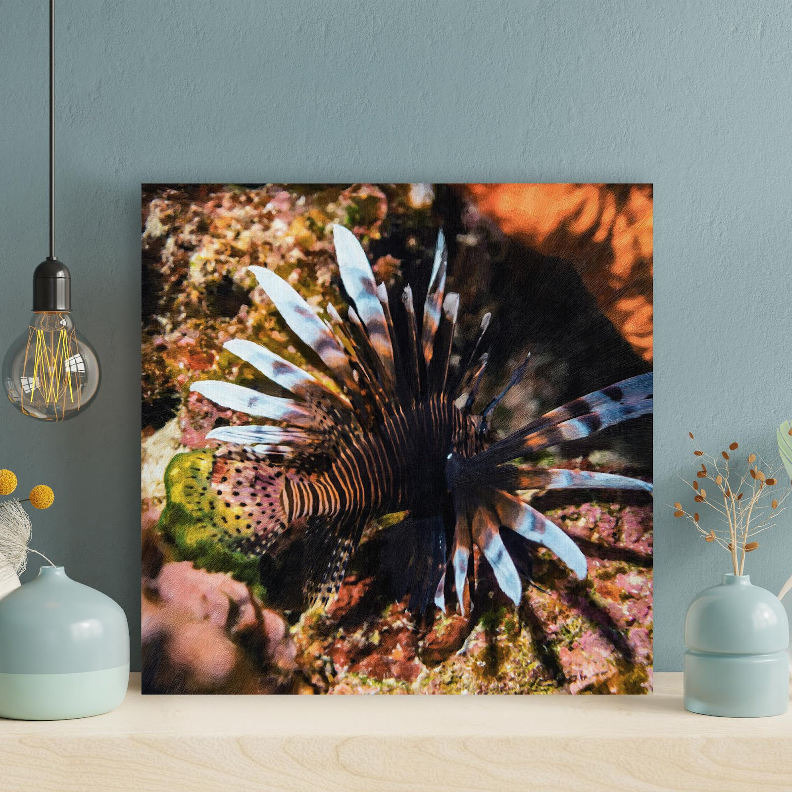 Rosecliff Heights Red Lionfish In The Water 1 - 1 Piece Square Graphic ...