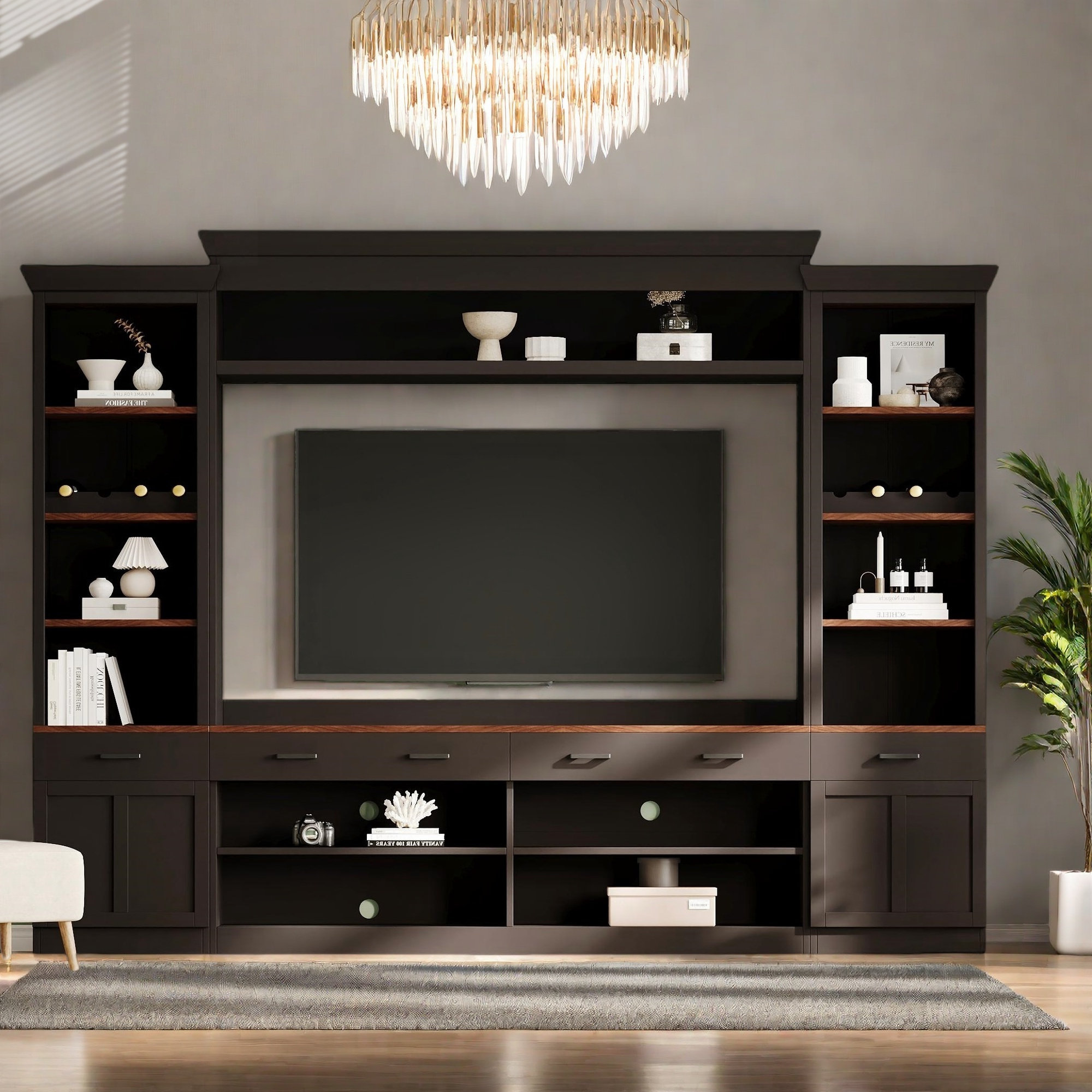 Red Barrel Studio® All In One 4-piece Entertainment Tv Stand With ...