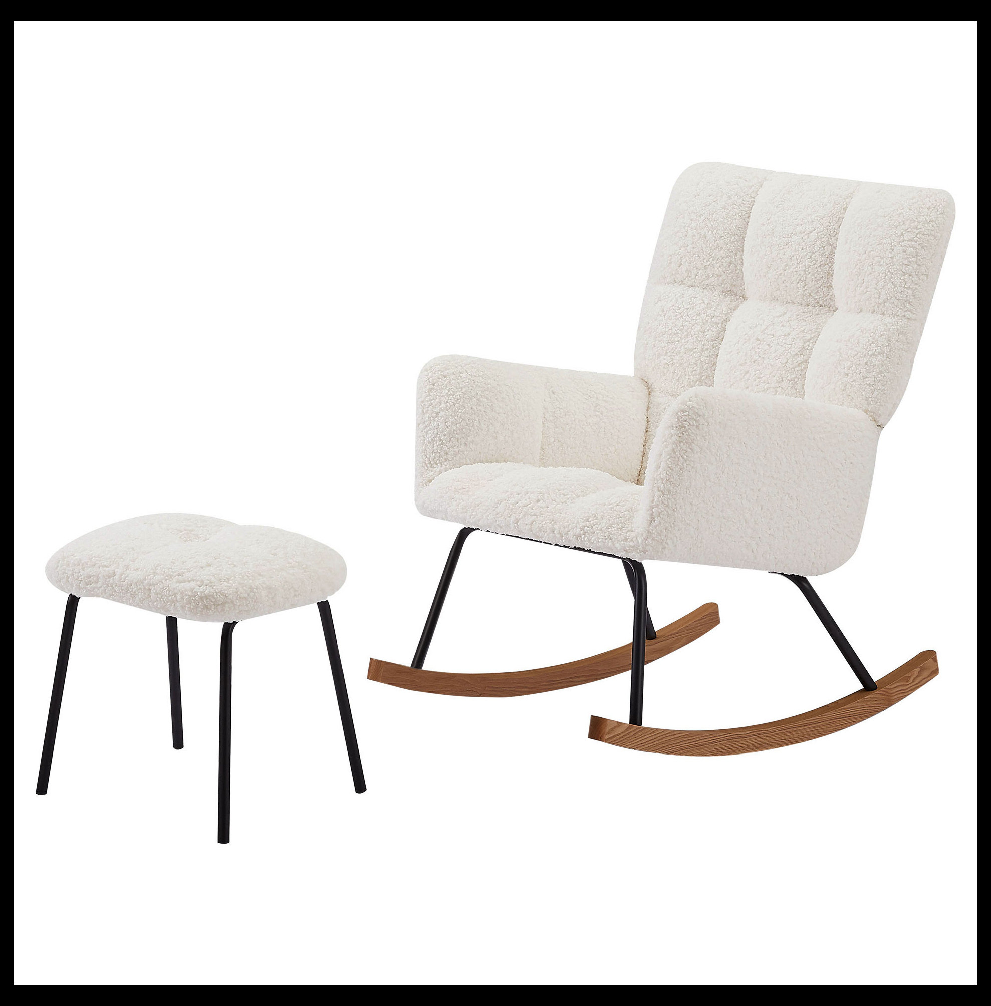 George Oliver Mackennah Boucle Rocking Chair | Wayfair