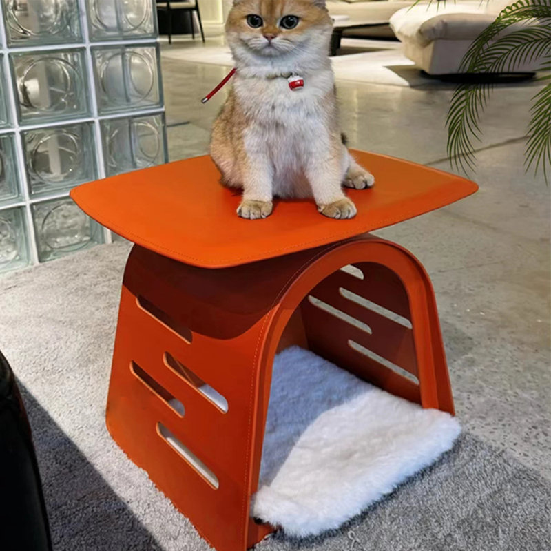 AWORET Orange Cat House Side Table | Wayfair