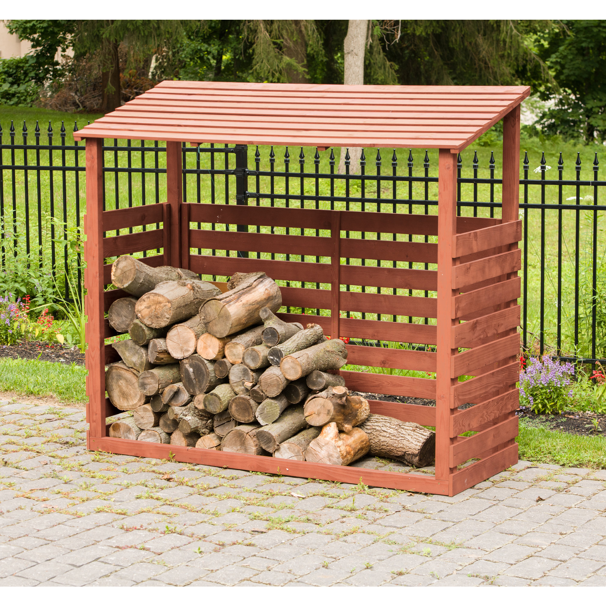 Symple Stuff Duque 6 ft. W x 2.5 ft. D Wood Log Store & Reviews | Wayfair