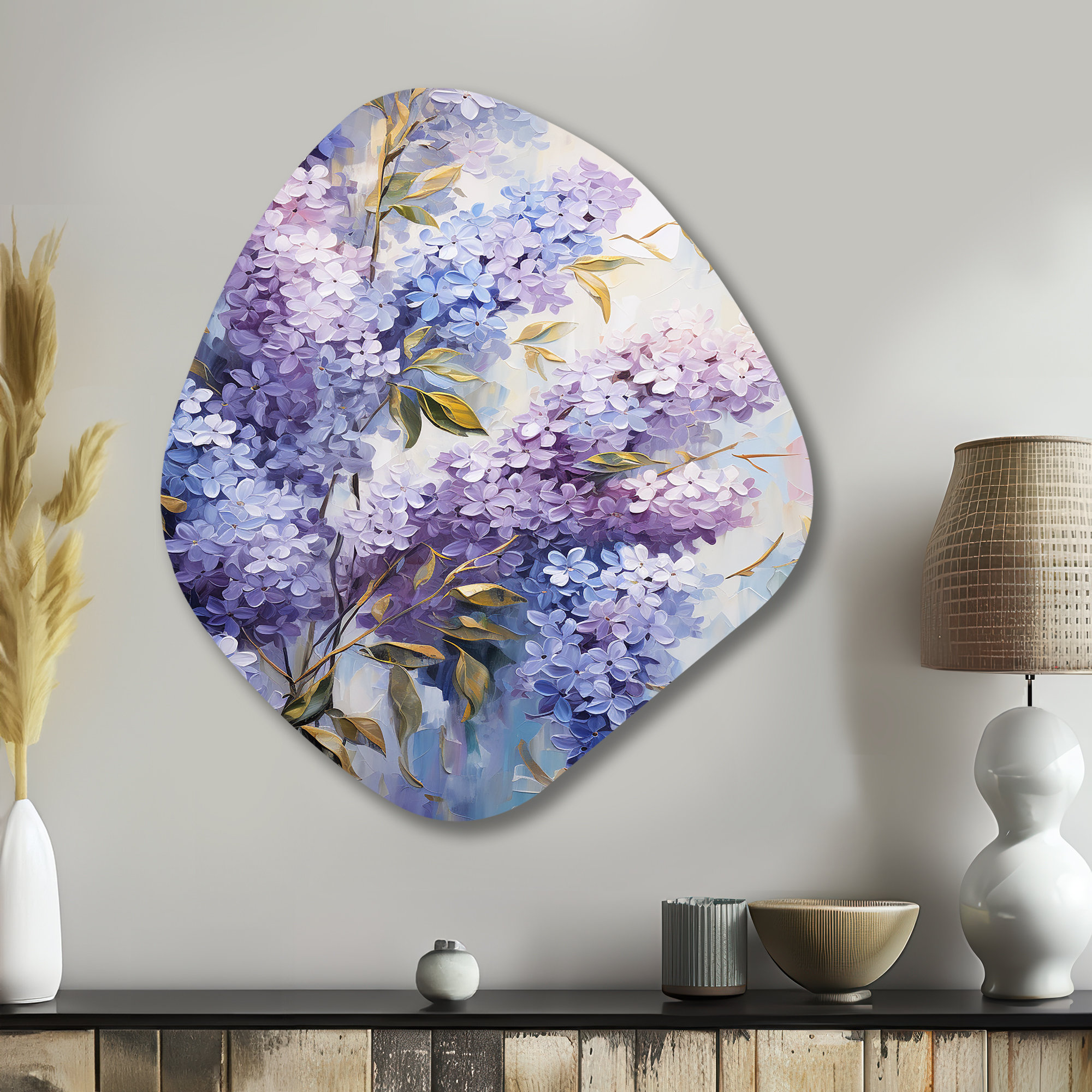 Design Art Purple Lilac Bush In Bloom - Lilacs Nebula Shape ...