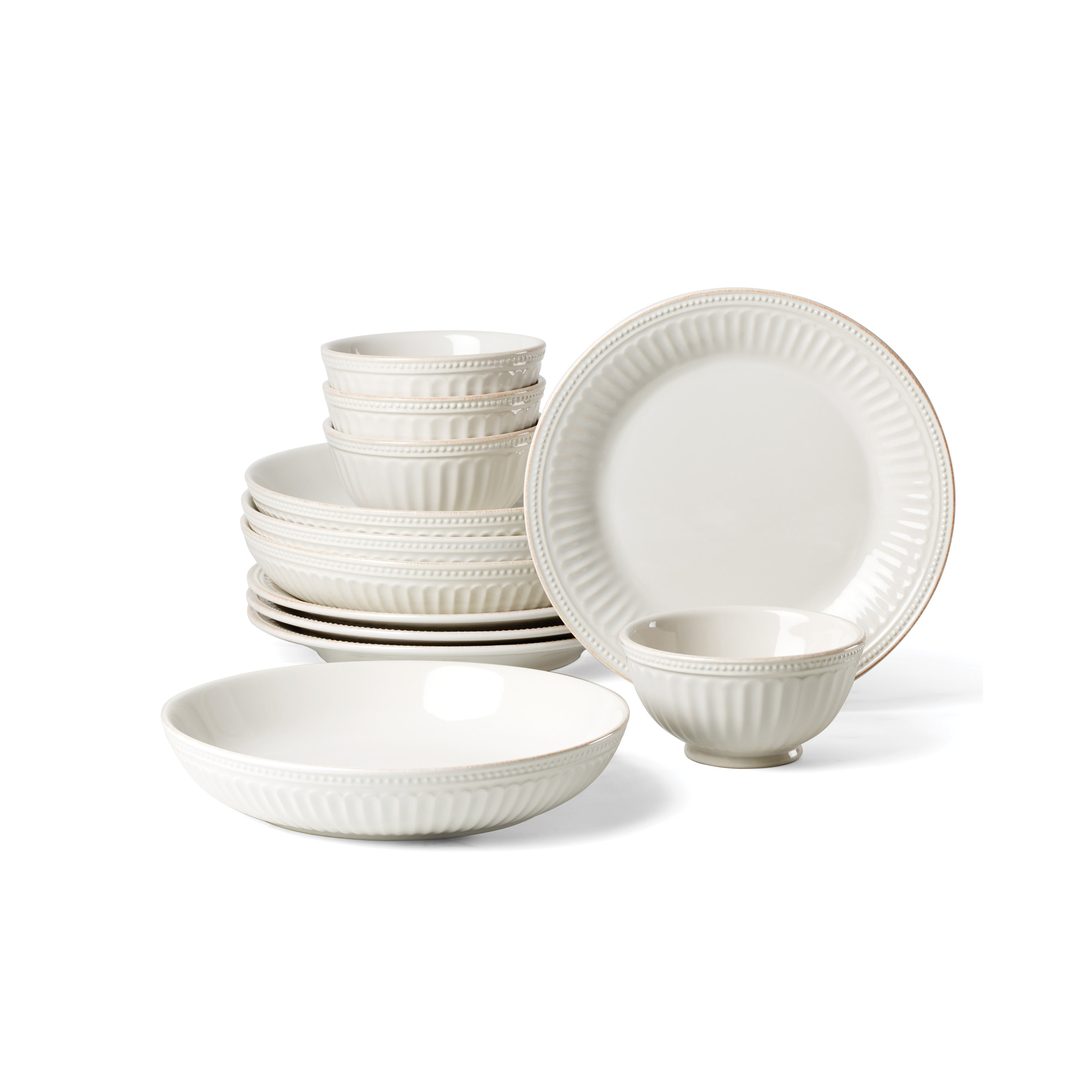 Lenox French Perle Groove 12-Piece Dinnerware Set | Wayfair