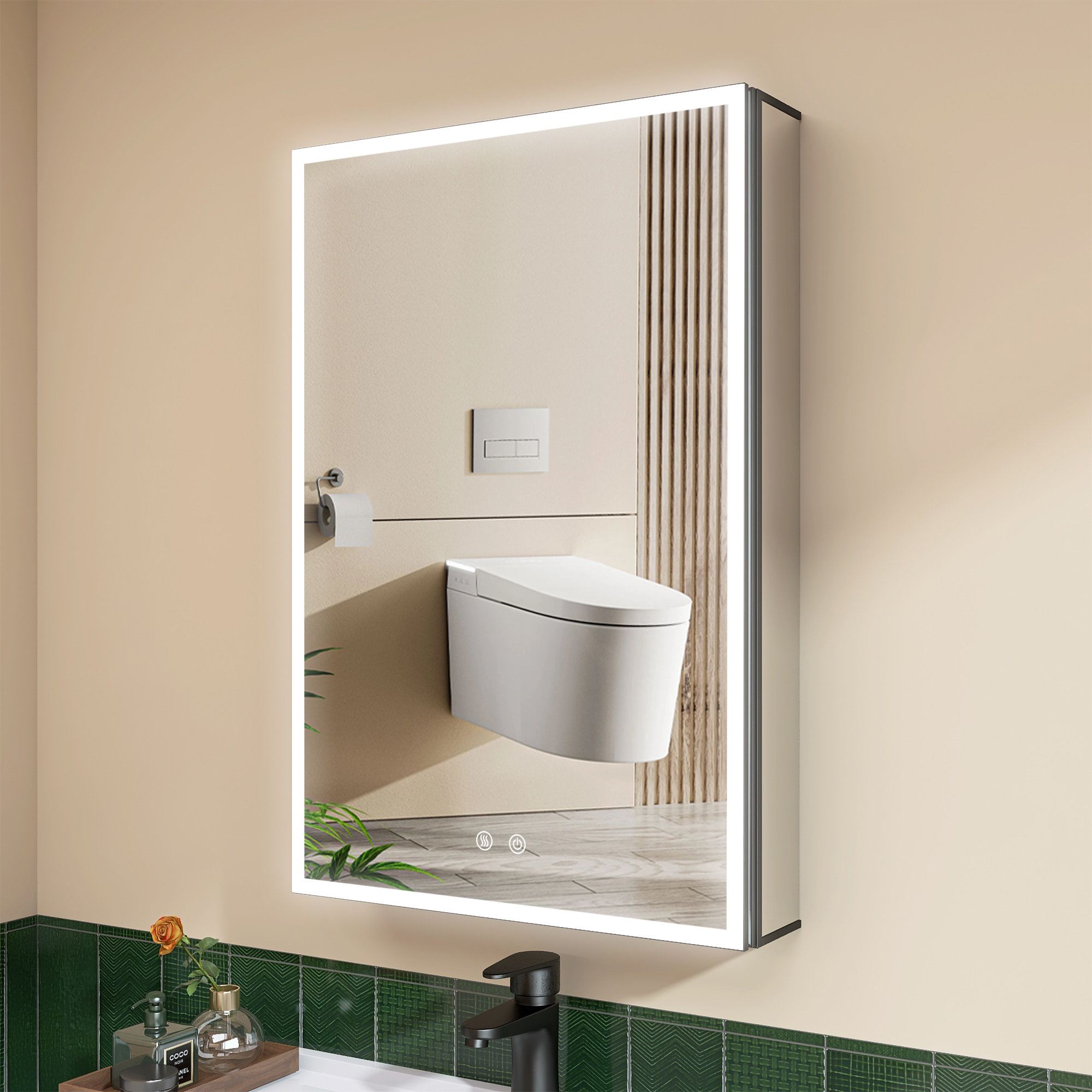 Wrought Studio™ Carrye 20"W x 30"H LED Lighted Medicine Cabinets With ...