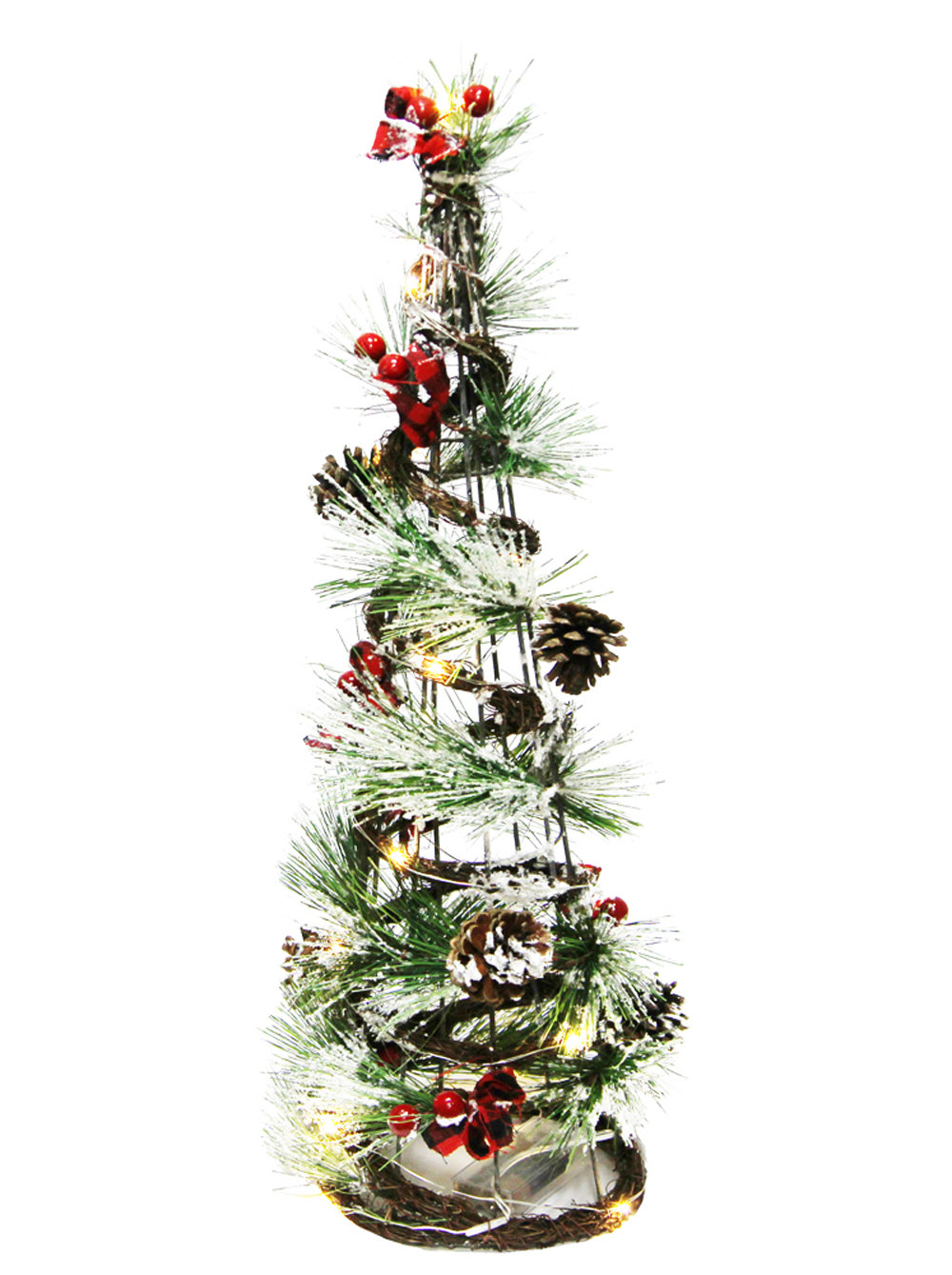 The Holiday Aisle® 23"H Christmas Wire Cone Tree, Christmas Tree with ...