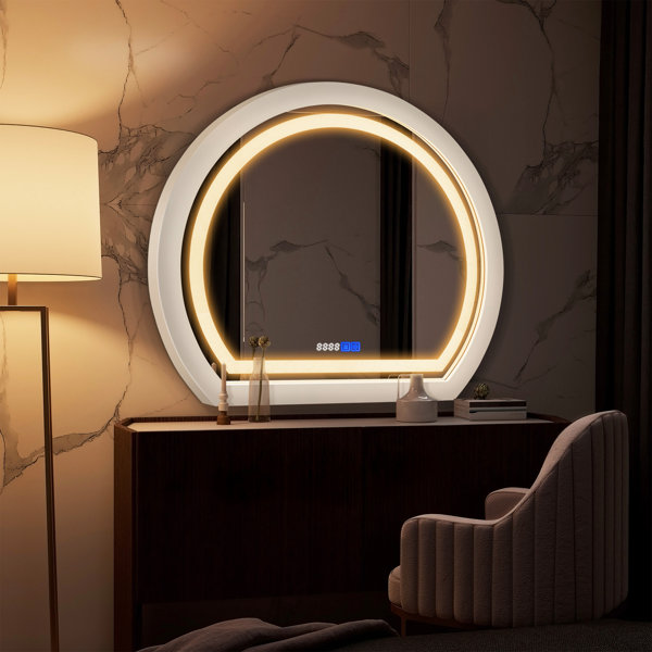 Ivy Bronx Modern LED Wall Mirror with Dimmable Backlighting - Featuring ...