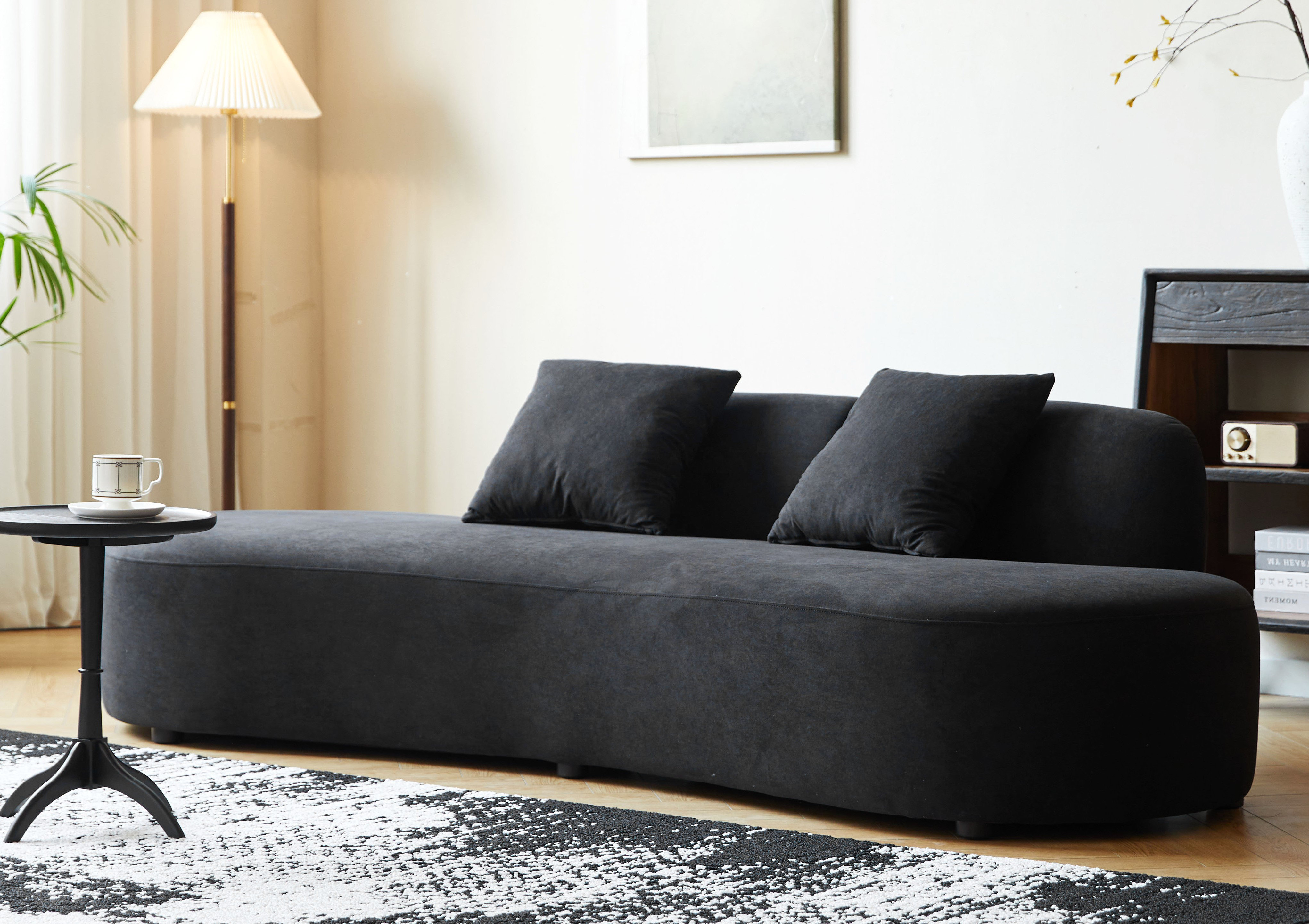 Ebern Designs 90.2'' Wide half moon design sofa & Reviews | Wayfair