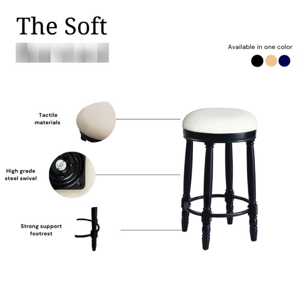 Canora Grey Tabourets de bar de 2 places, pivotant à 360 degrés, siège ...