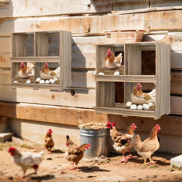 Tucker Murphy Pet™ Chicken Nesting Boxes, 8-compartment Wall-mounted ...