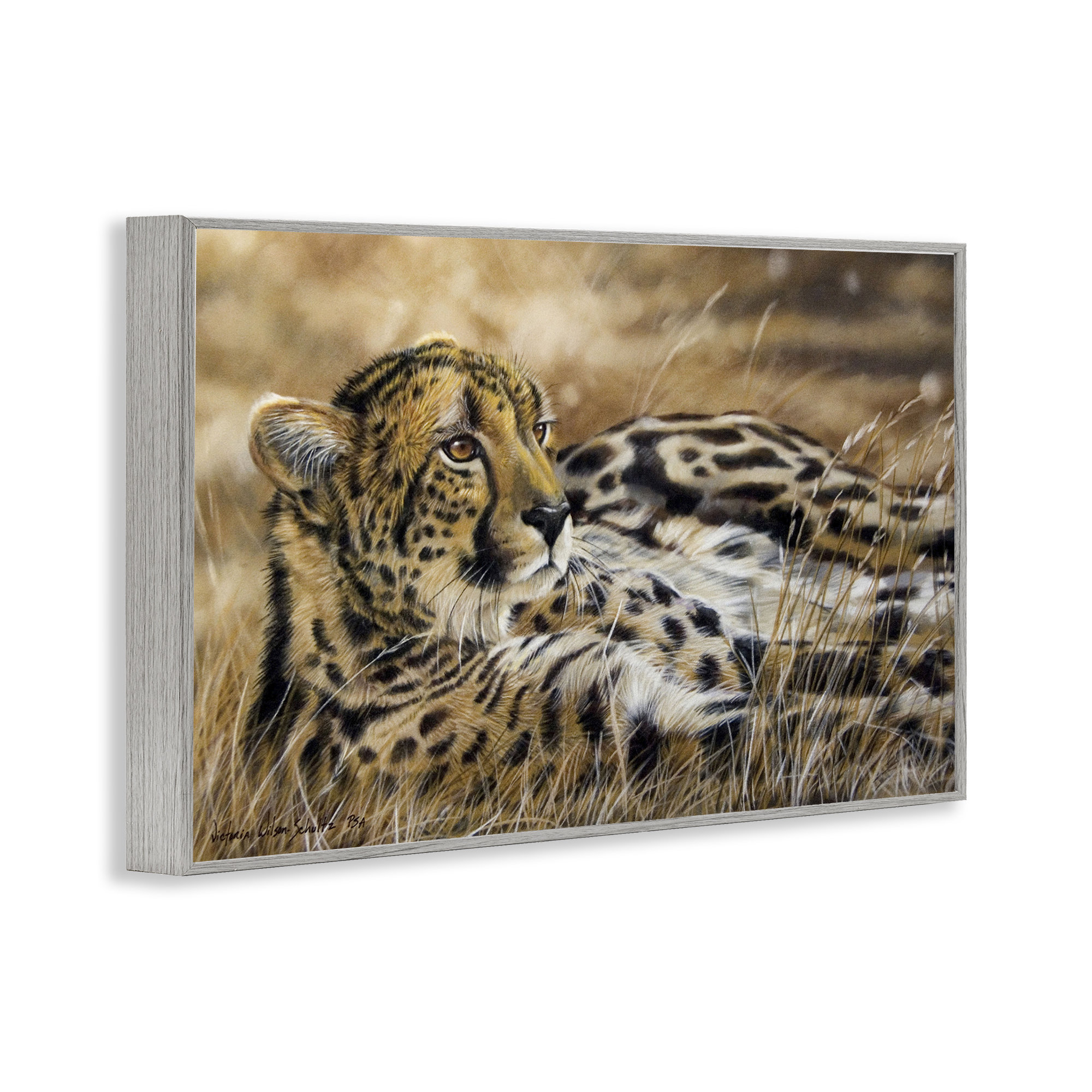 Stupell Industries Relaxing Leopard Scenery Art by Victoria Schultz ...