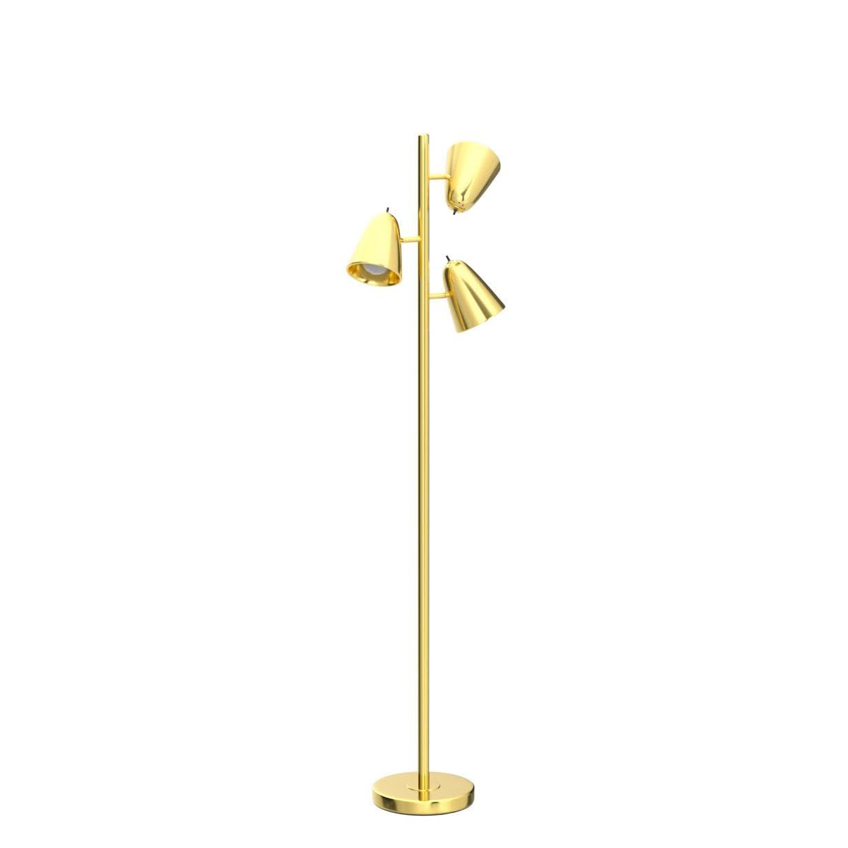 Everly Quinn Tree Floor Lamp With 3 Light Bulbs, Standing Tall Pole ...